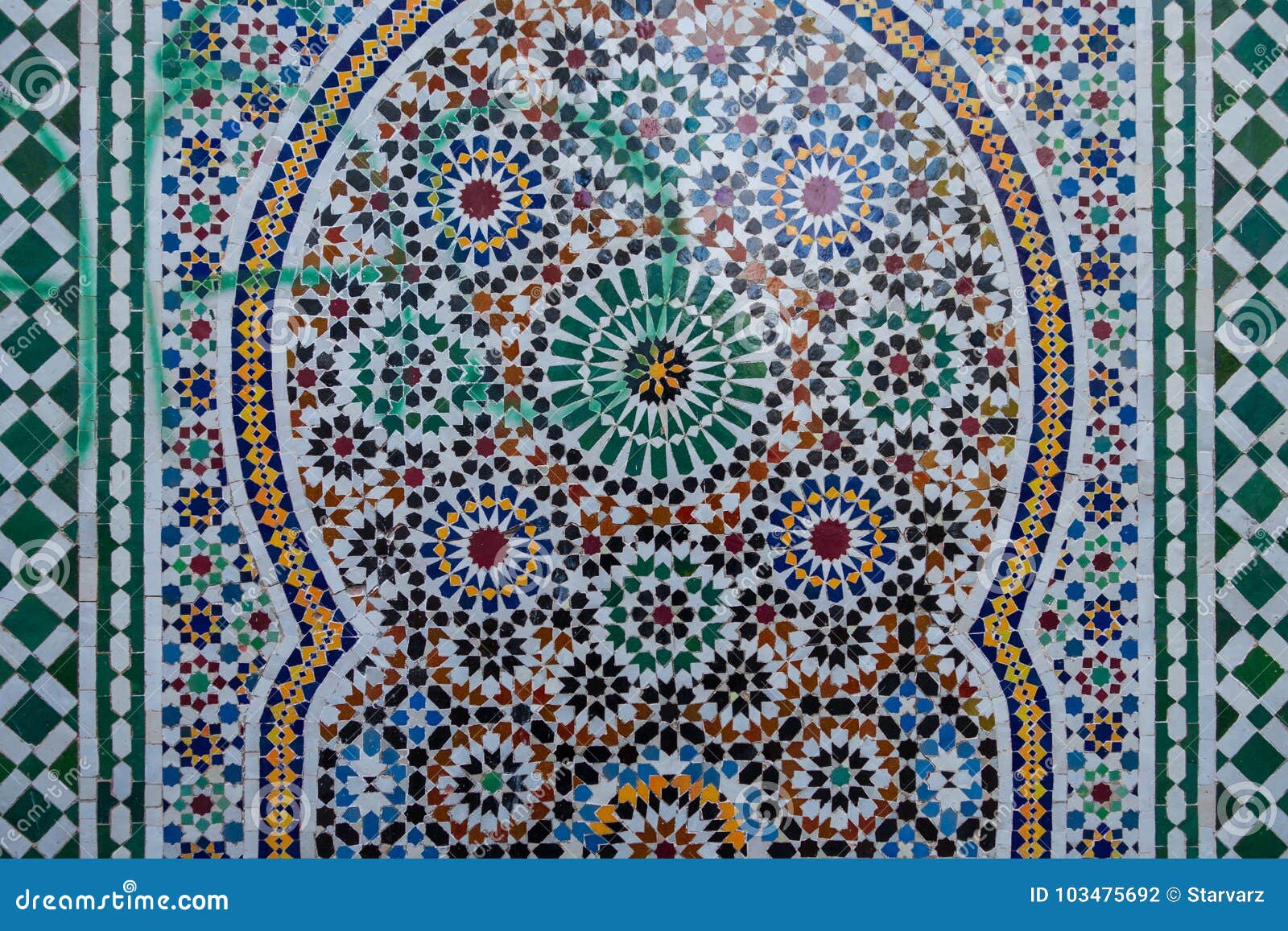Moroccan Traditional Zellige Stock Photo - Image of full, moroccan ...