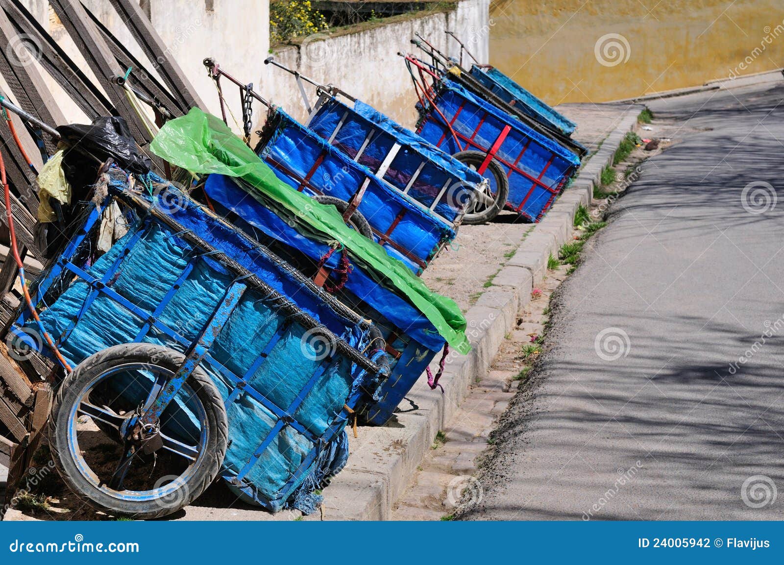 Moroccan Trolleys stock photo. Image of pull, street - 24005942