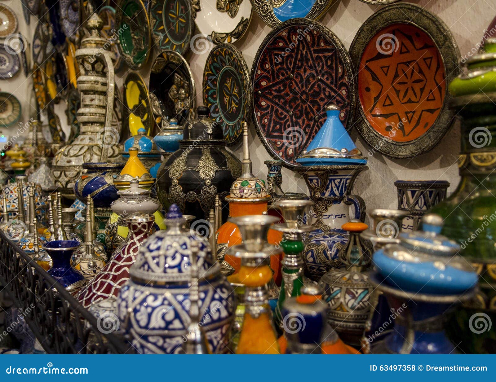 Moroccan utensils stock photo. Image of pitchers, plates - 63497358