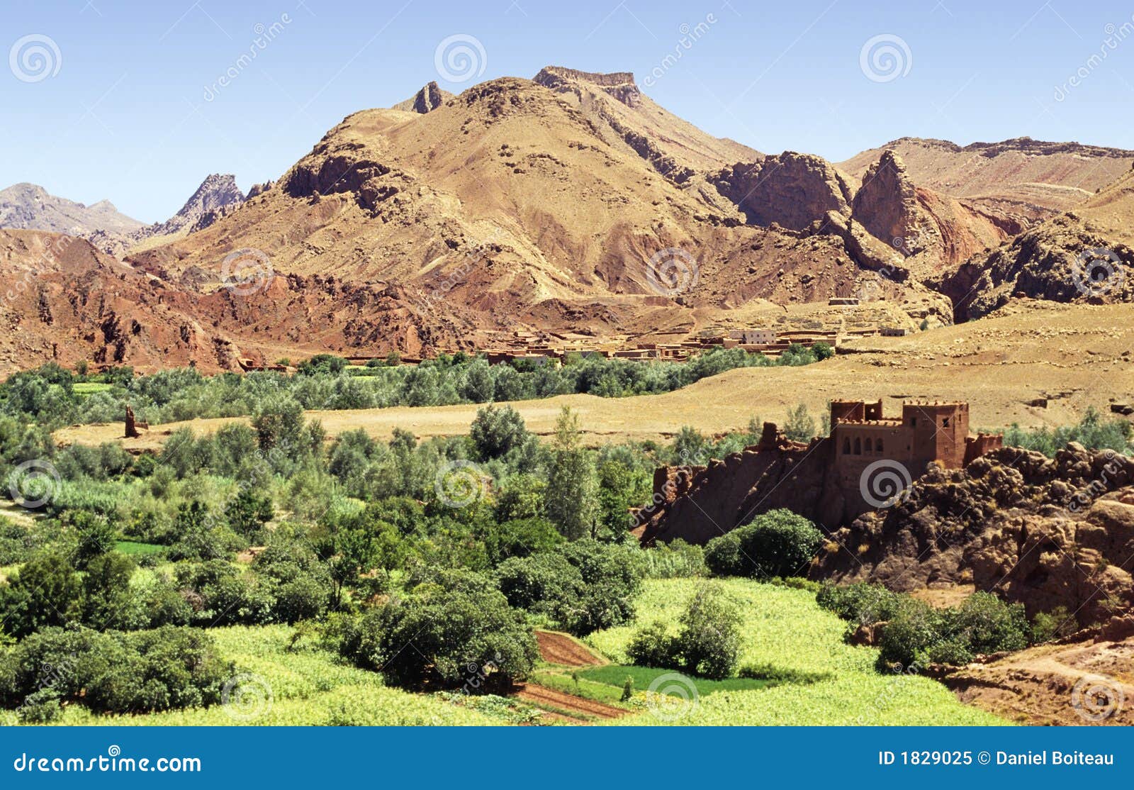 Moroccan valley stock image. Image of green, blue, roofs - 1829025