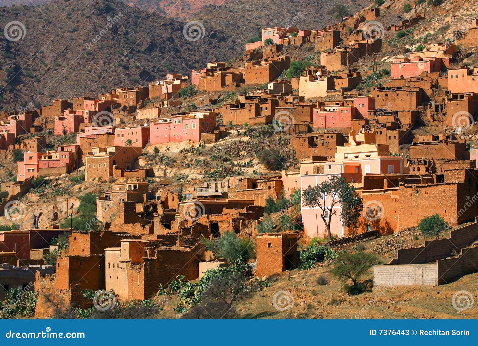 Moroccan village stock image. Image of morocco, houses - 7376443