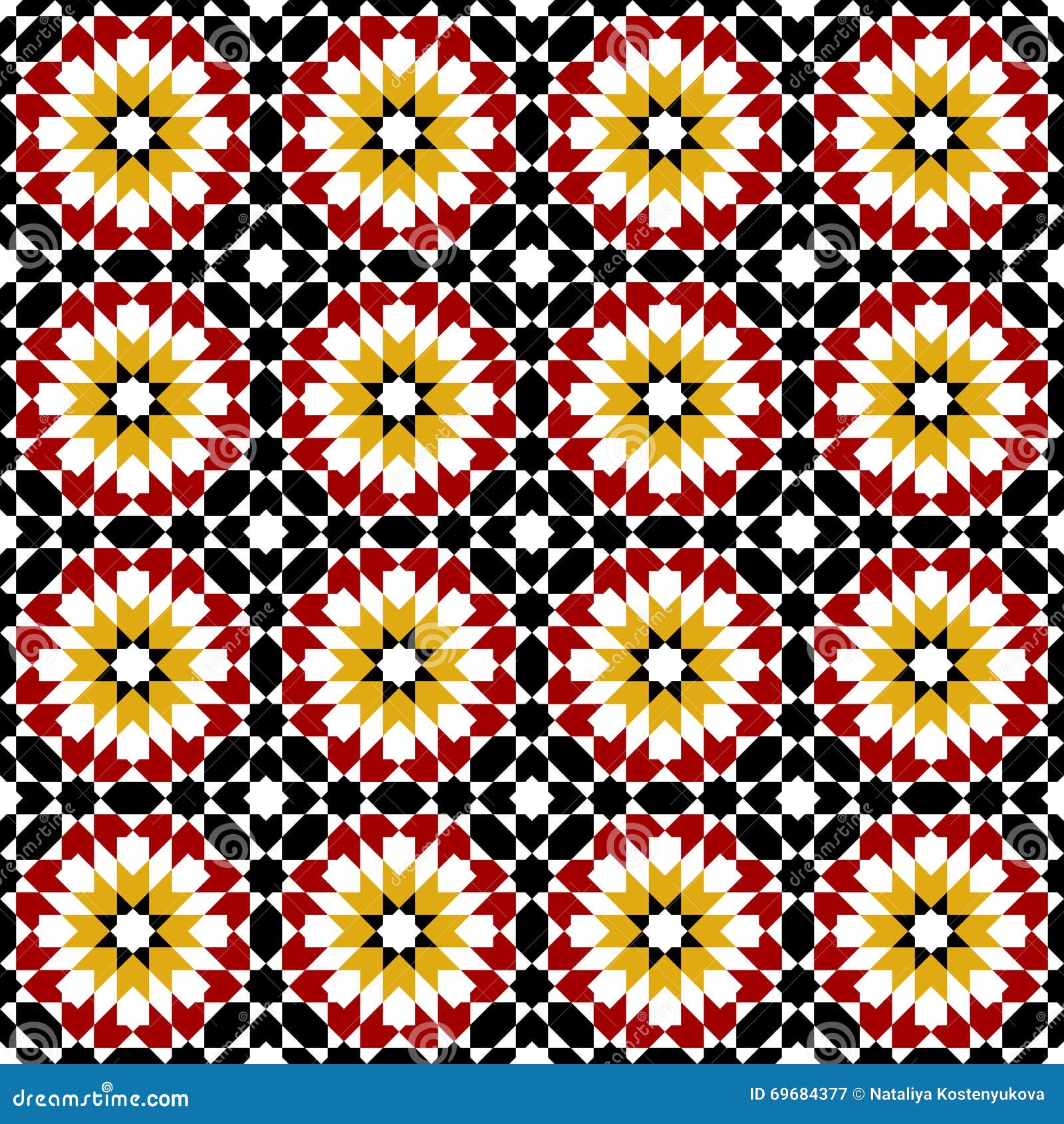 Moroccan zellige seamless stock vector. Illustration of morocco - 69684377