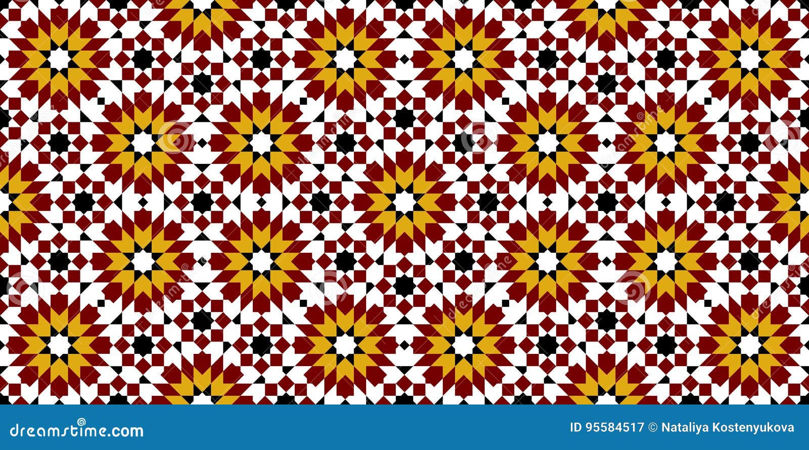 Moroccan zellige seamless stock vector. Illustration of morocco - 95584517