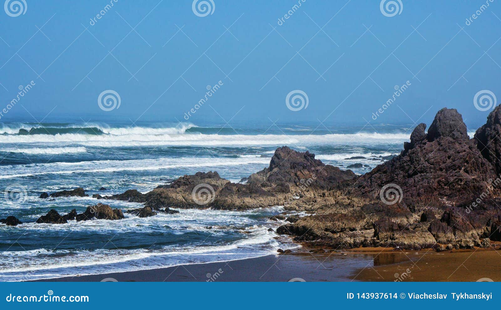 Morocco Atlantic Ocean Beach at Sunset Marrakesh Stock Photo - Image of ...