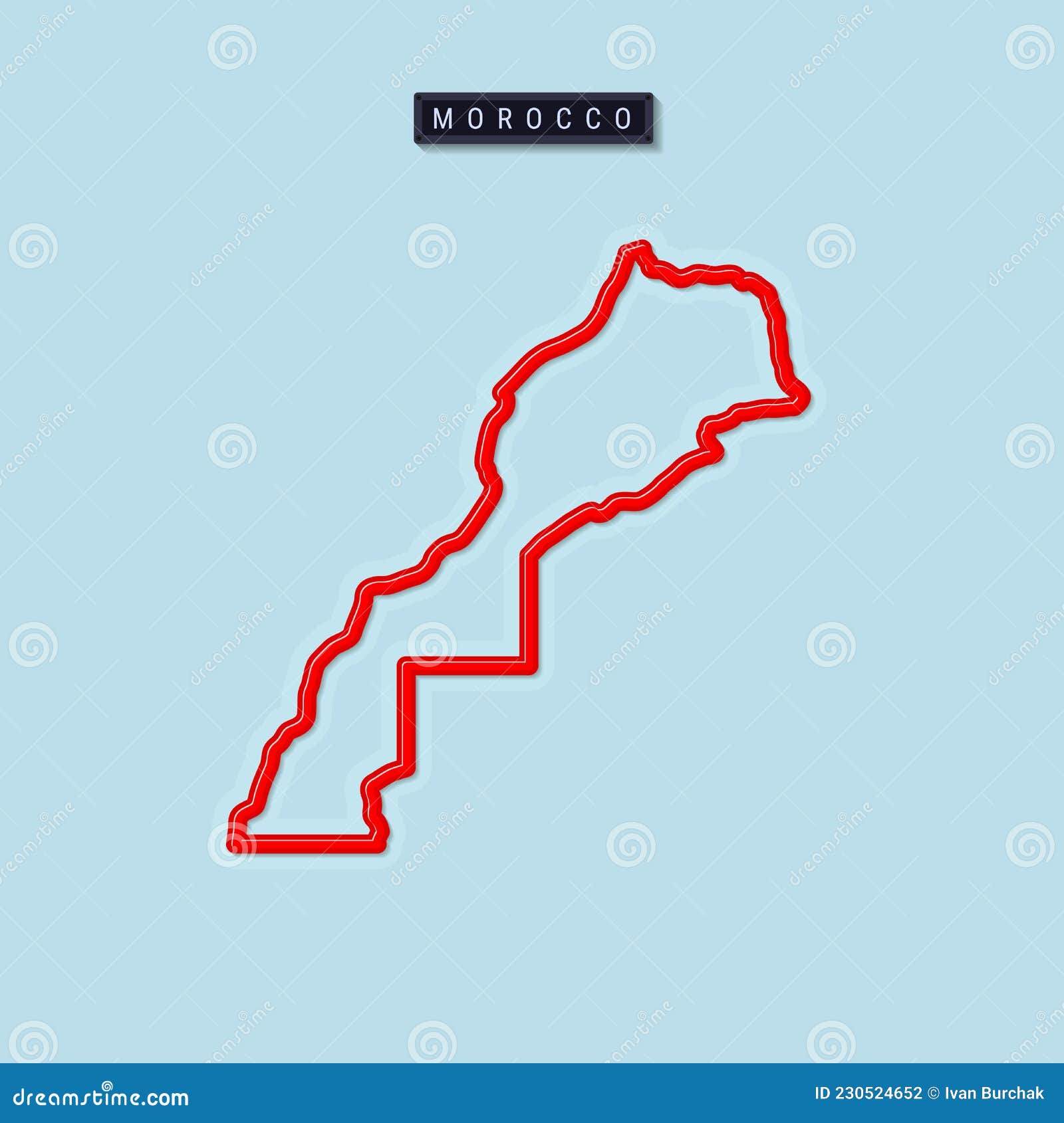 Morocco Bold Outline Map. Vector Illustration Stock Vector ...