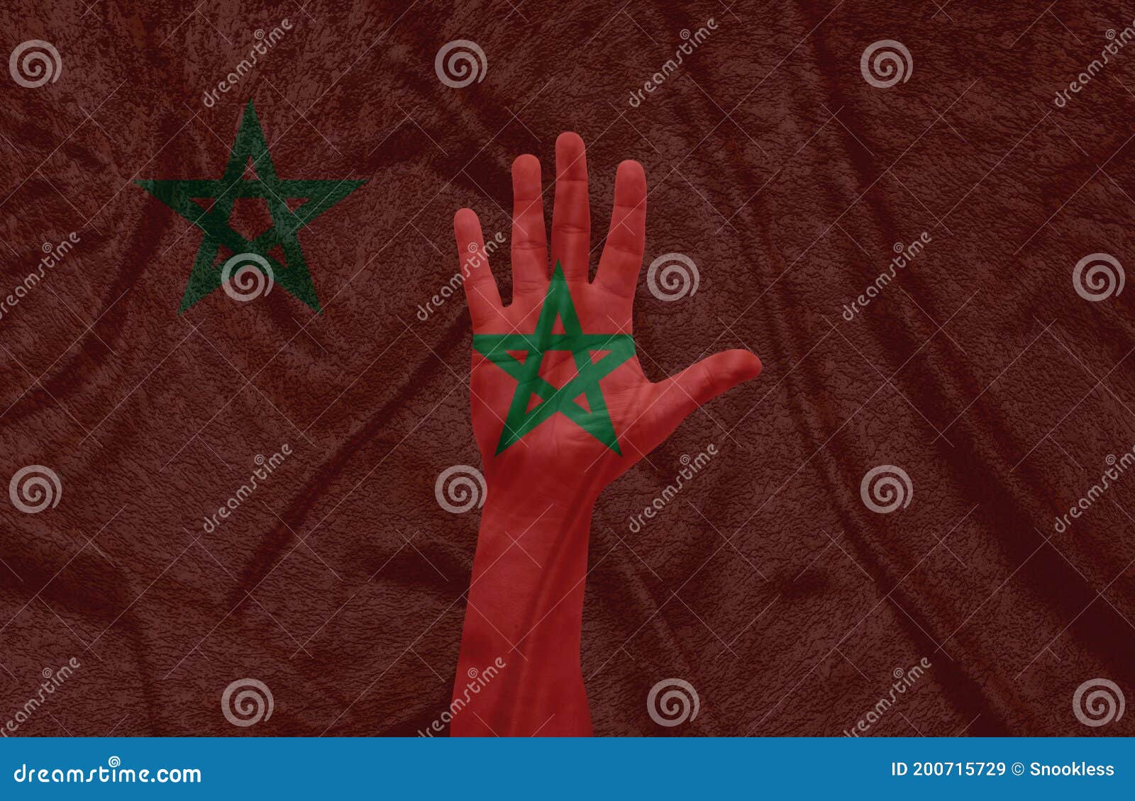 Morocco Country Flag and Hand Stock Illustration - Illustration of ...