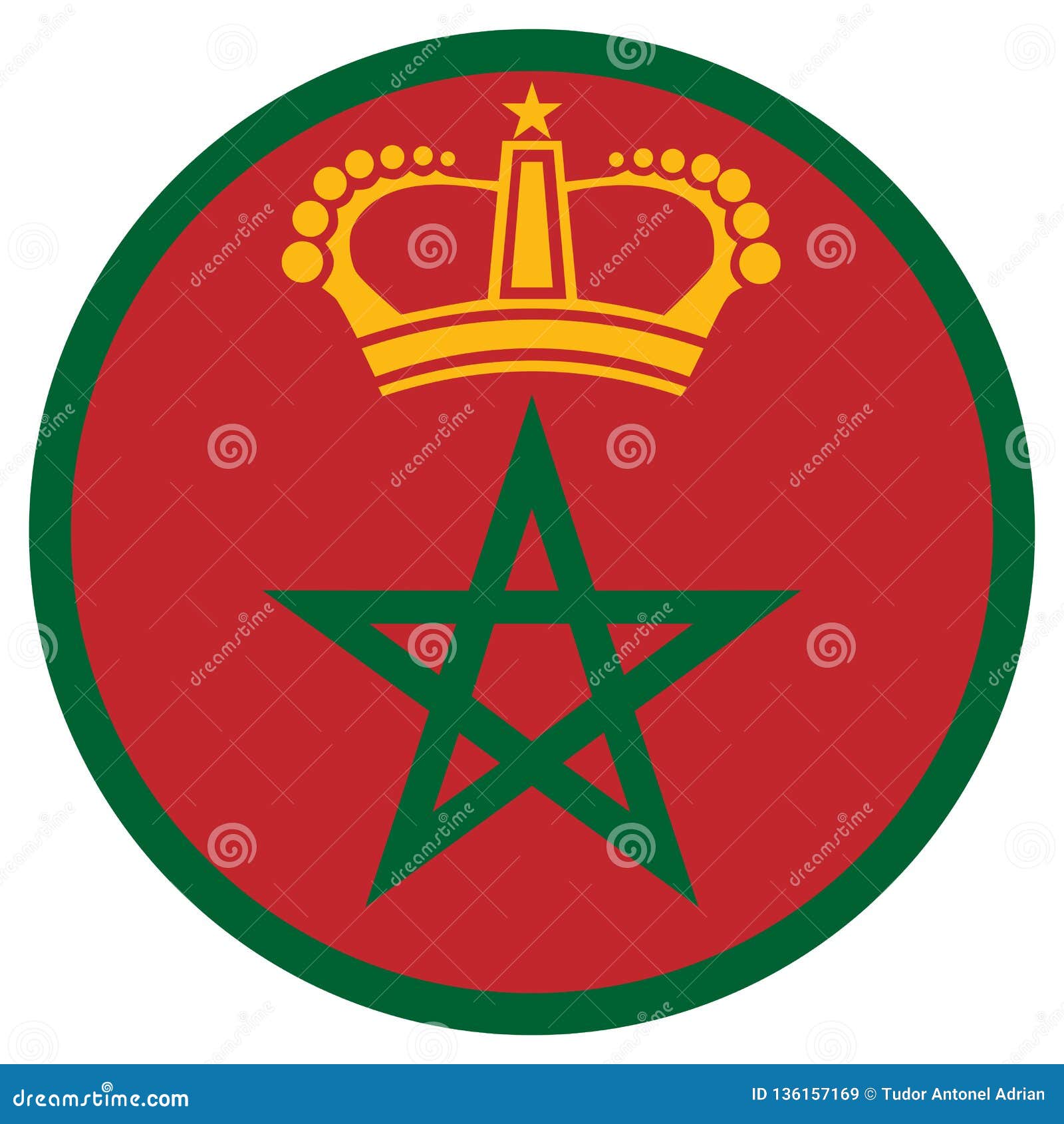 Morocco country roundel stock illustration. Illustration of nation ...