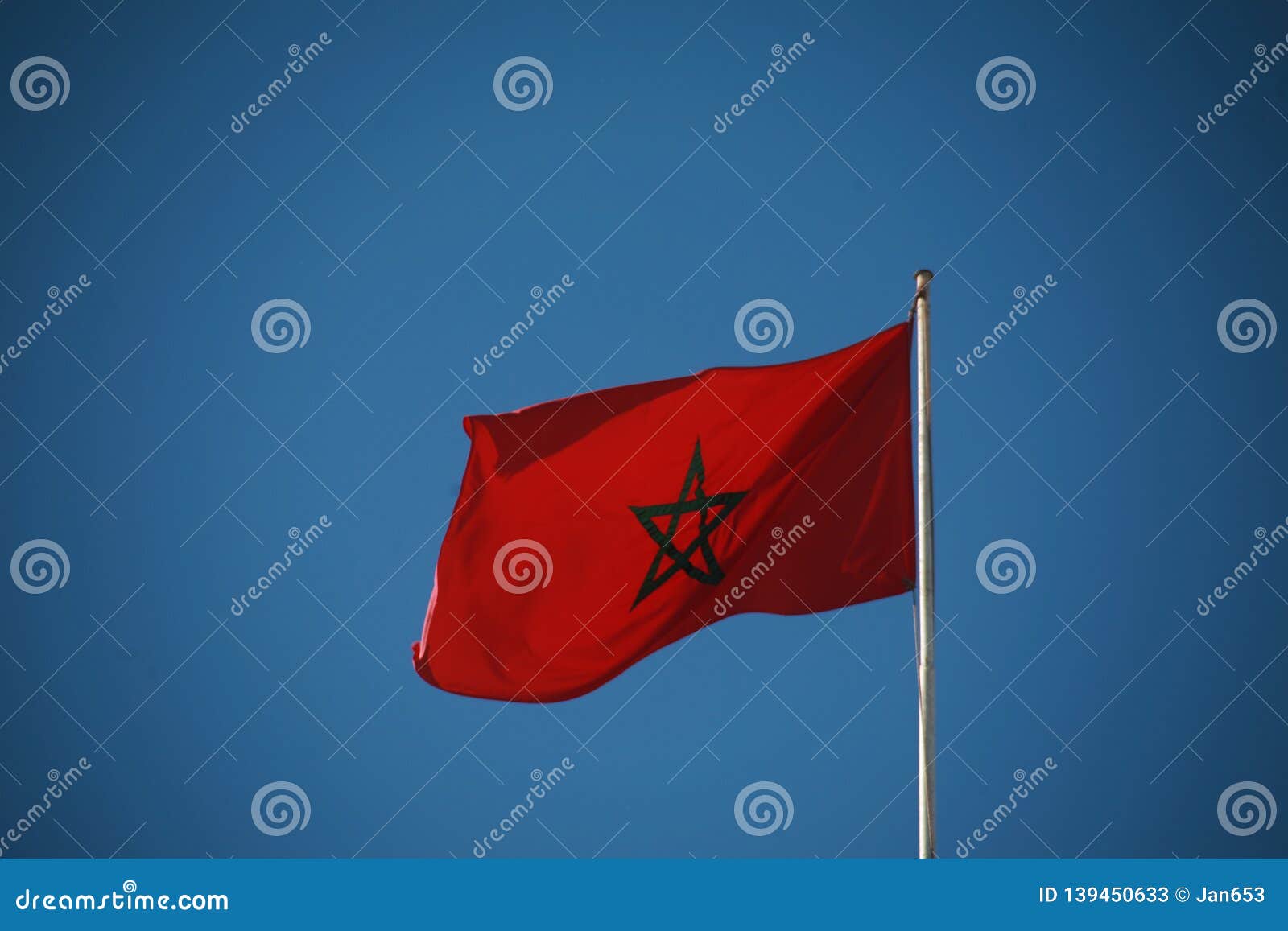 Morocco Flag on the Blue Sky. Stock Image - Image of lovecity ...