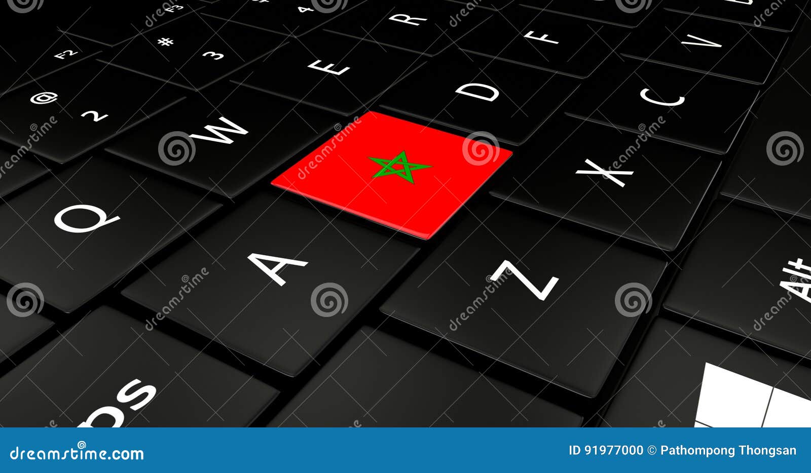 Morocco Flag Button on Laptop Keyboard. Stock Illustration ...