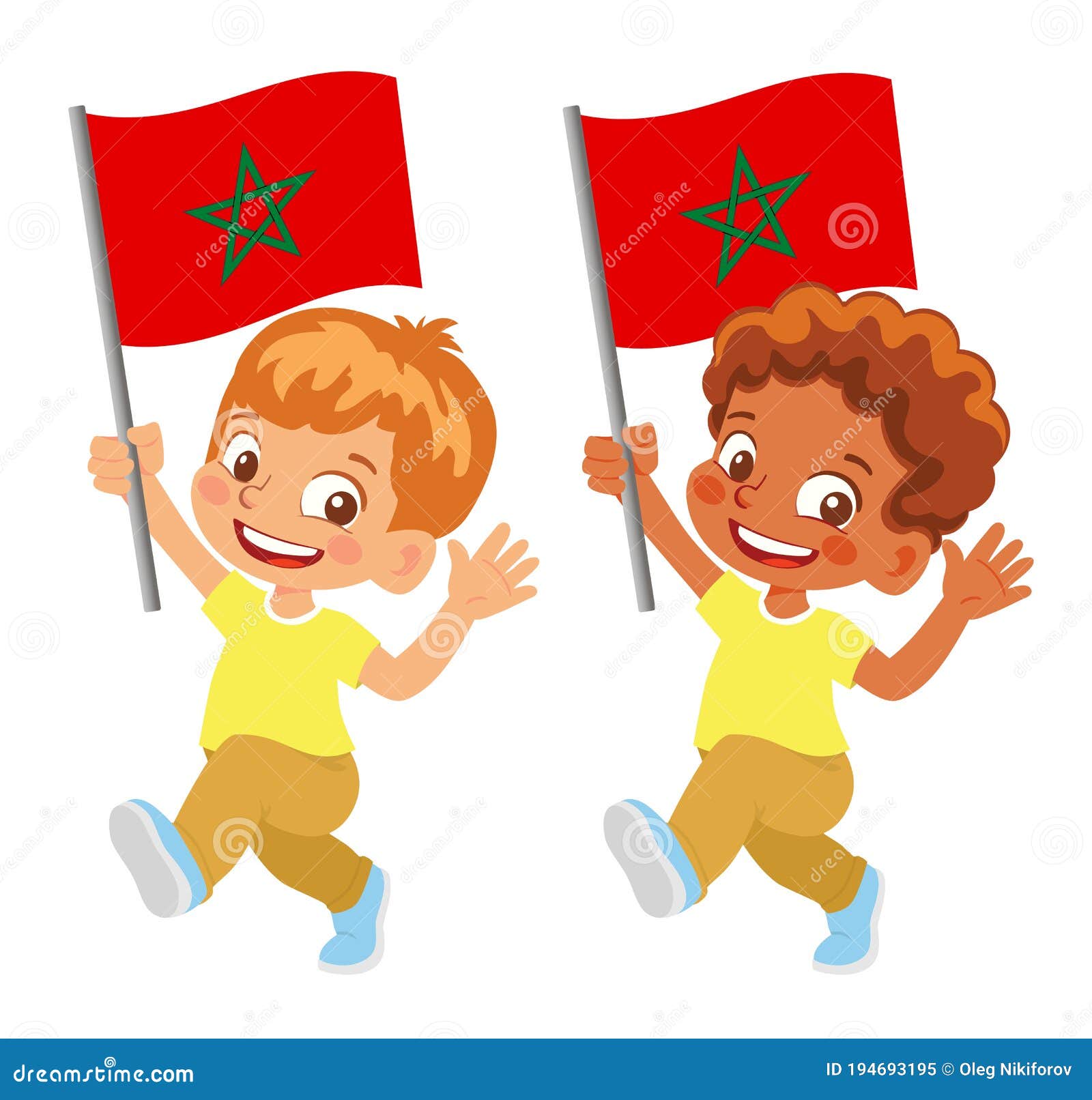 Morocco flag in hand set stock illustration. Illustration of hand ...