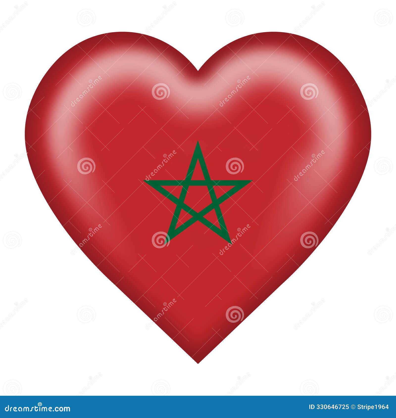 Morocco Flag Heart Button with Clipping Path Stock Illustration ...