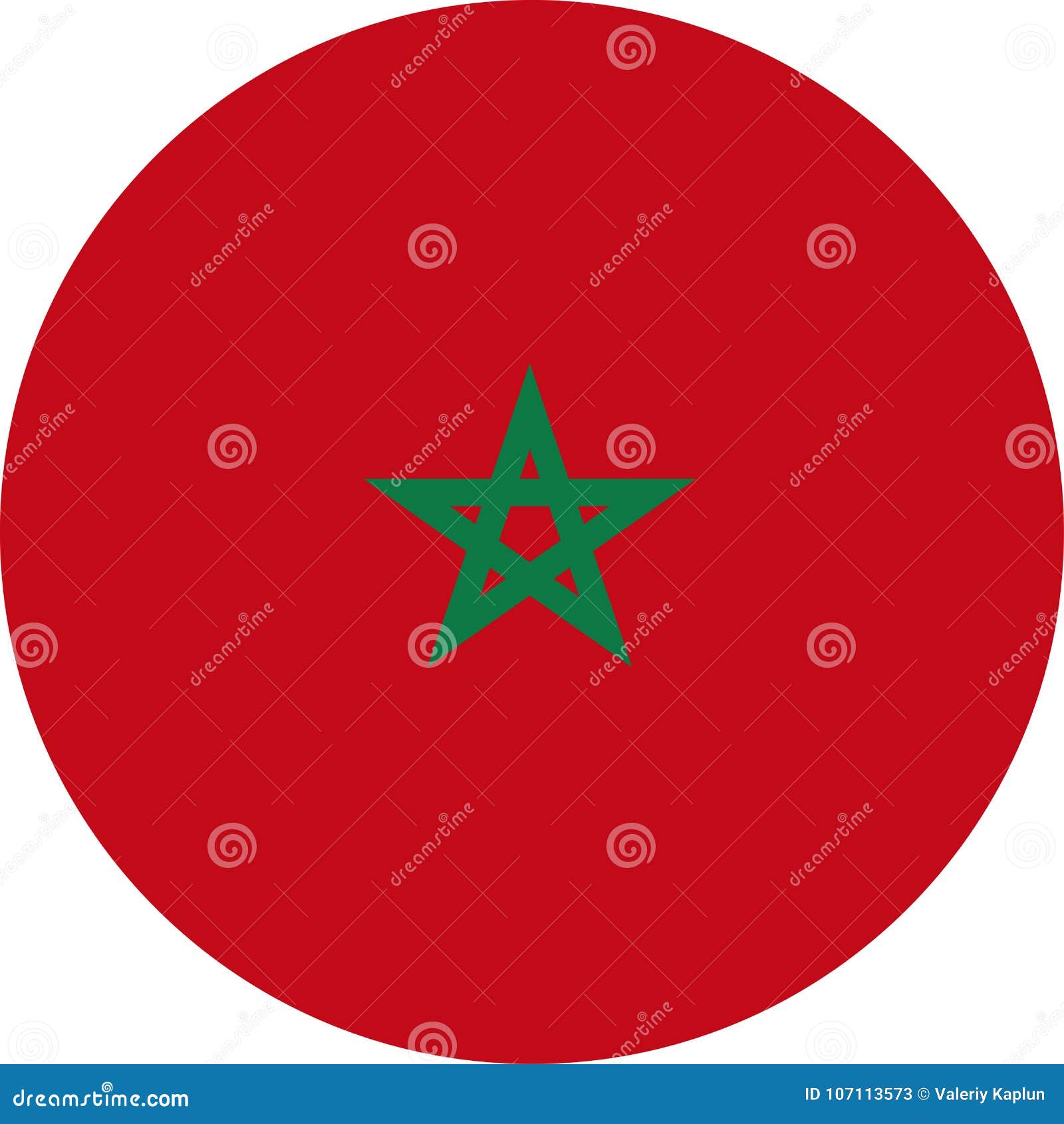 Morocco Flag Vector Round Flat Icon Stock Illustration - Illustration ...