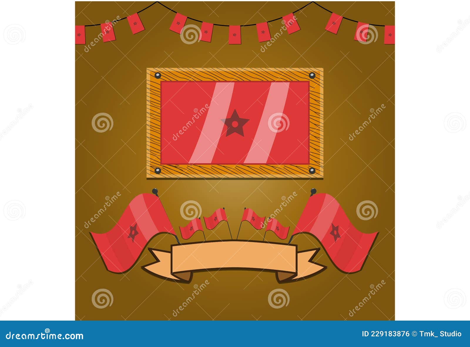 Morocco Flags on Frame Wood, Label Stock Vector - Illustration of ...