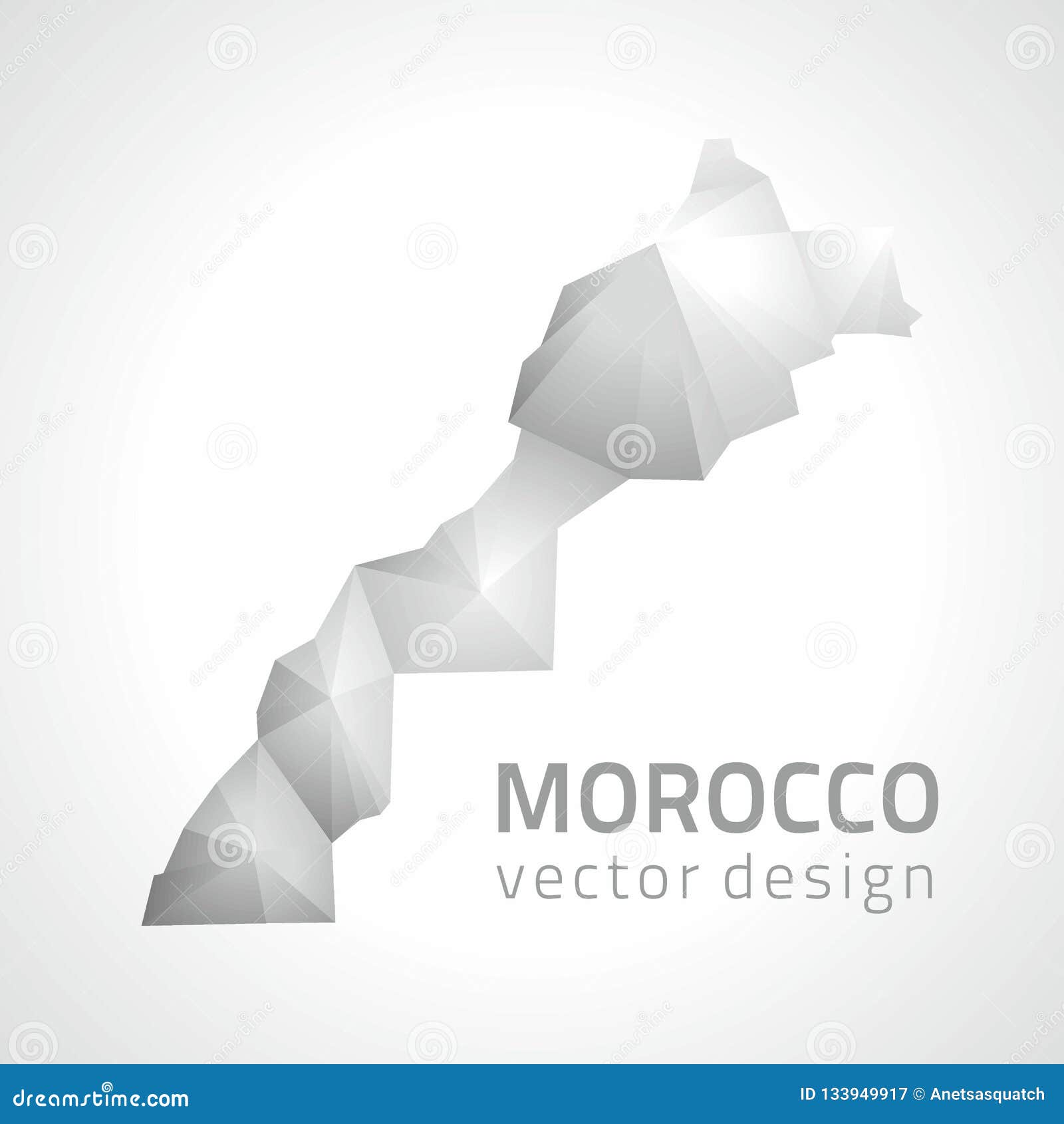 Morocco Vector Grey and Silver Polygonal Modern Map Stock Vector ...