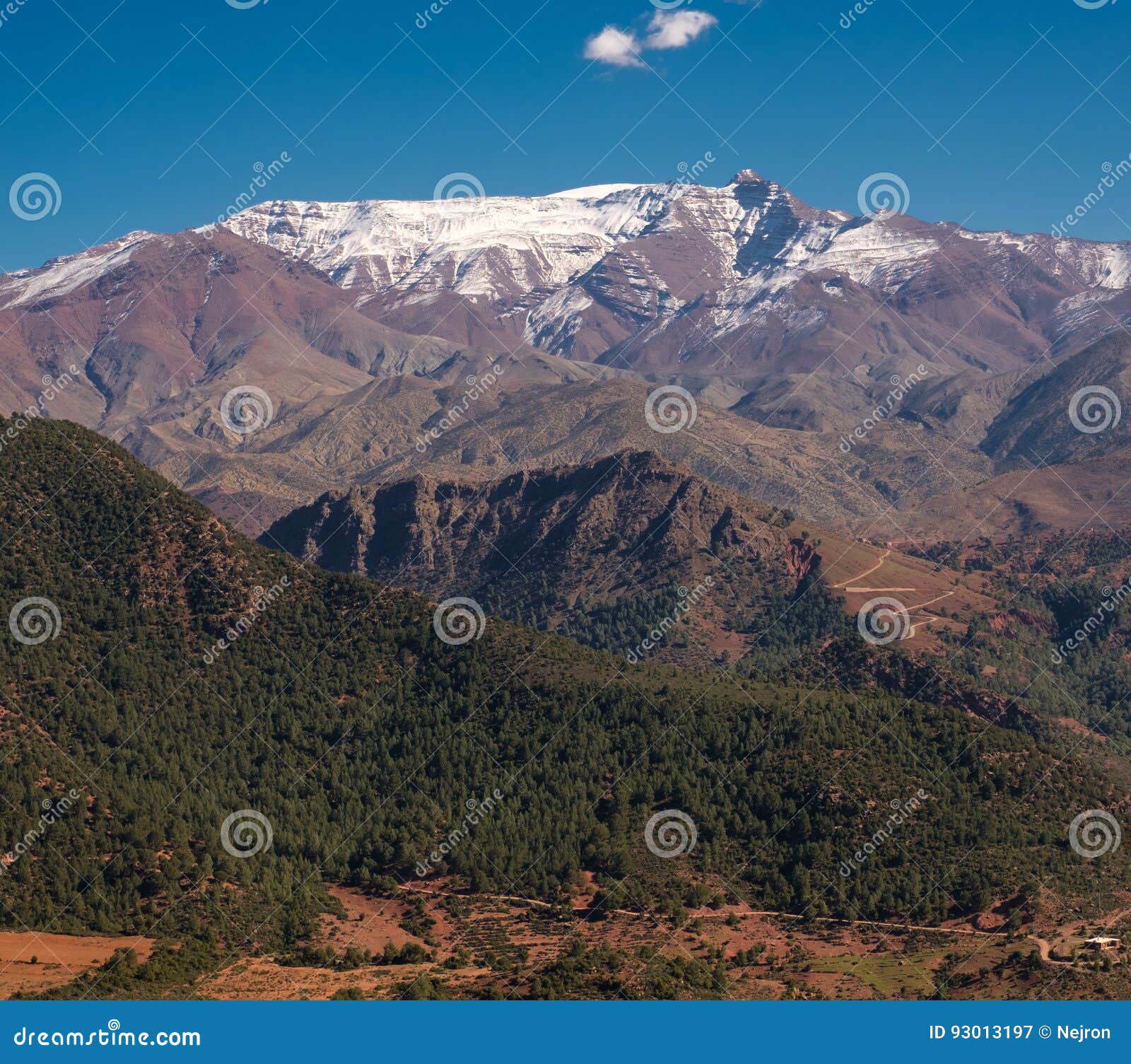 Morocco the High Atlas Mountain Range View Stock Image - Image of peaks ...