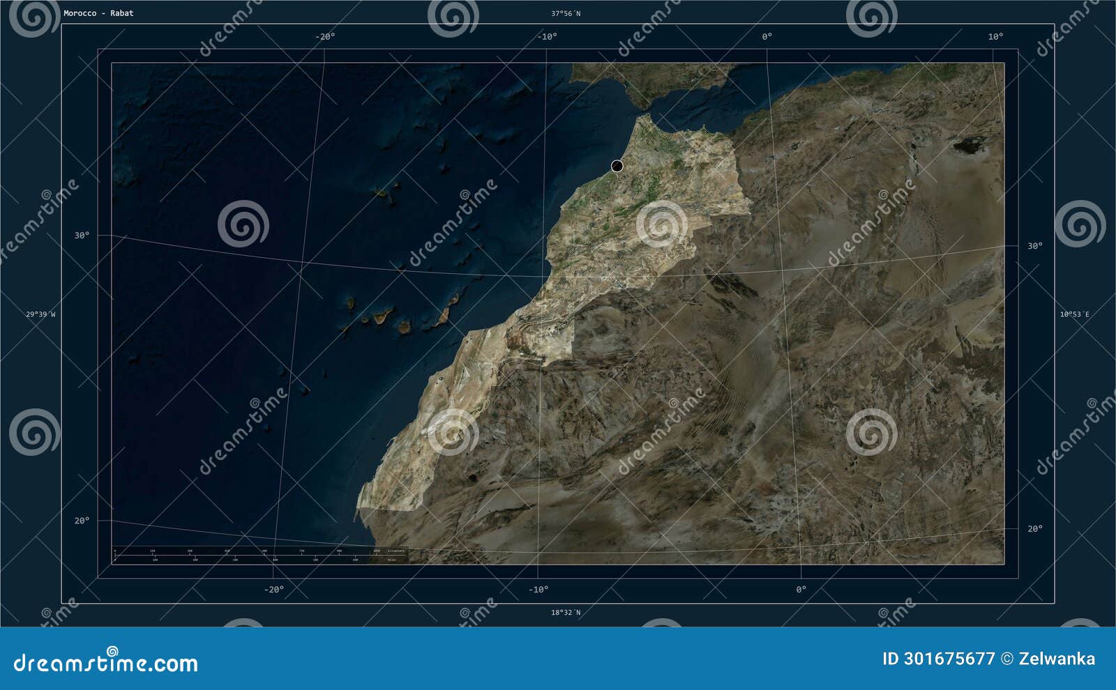 Morocco Highlighted - Composition. High-res Satellite Stock ...