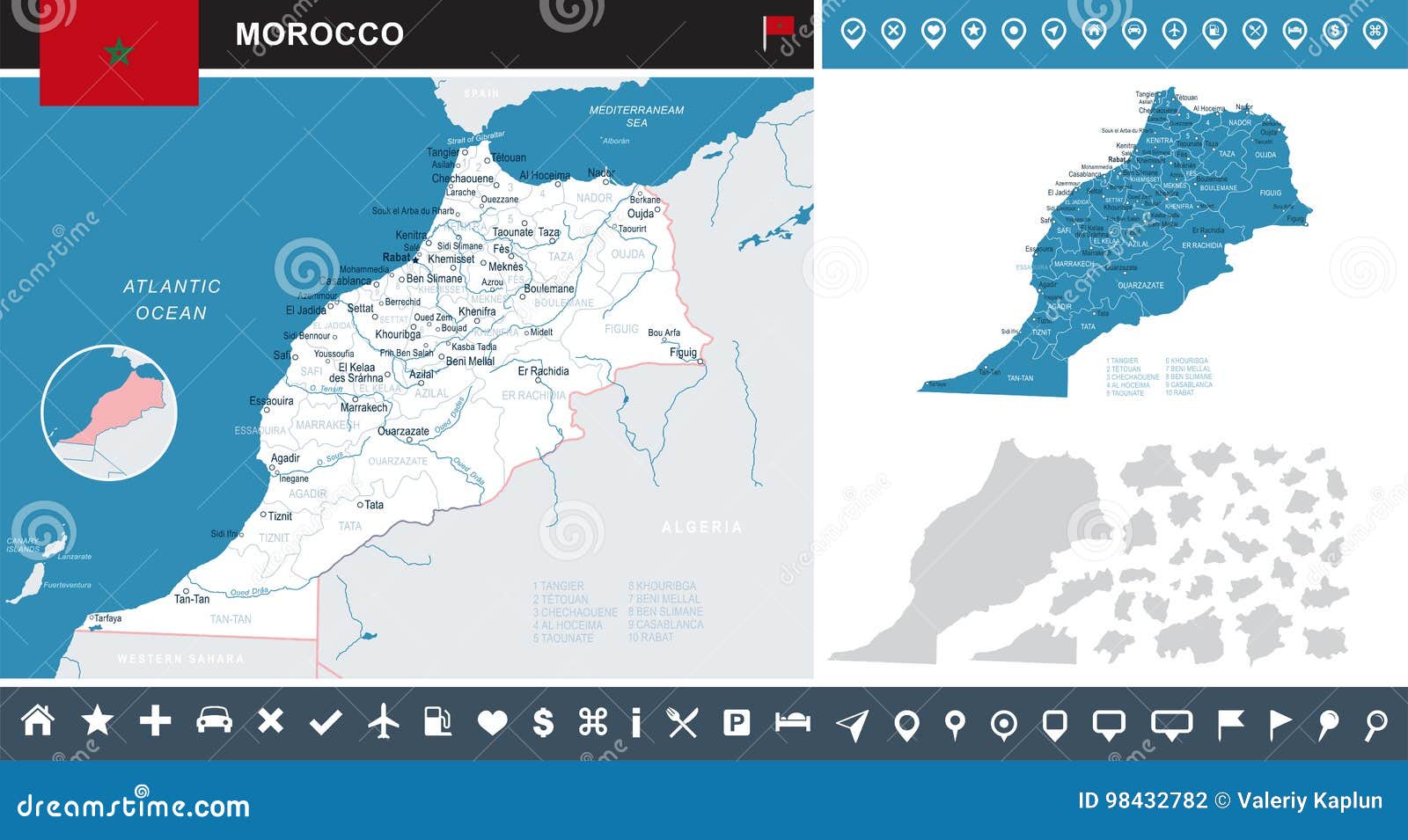 Morocco - Infographic Map and Flag Illustration Stock Illustration ...