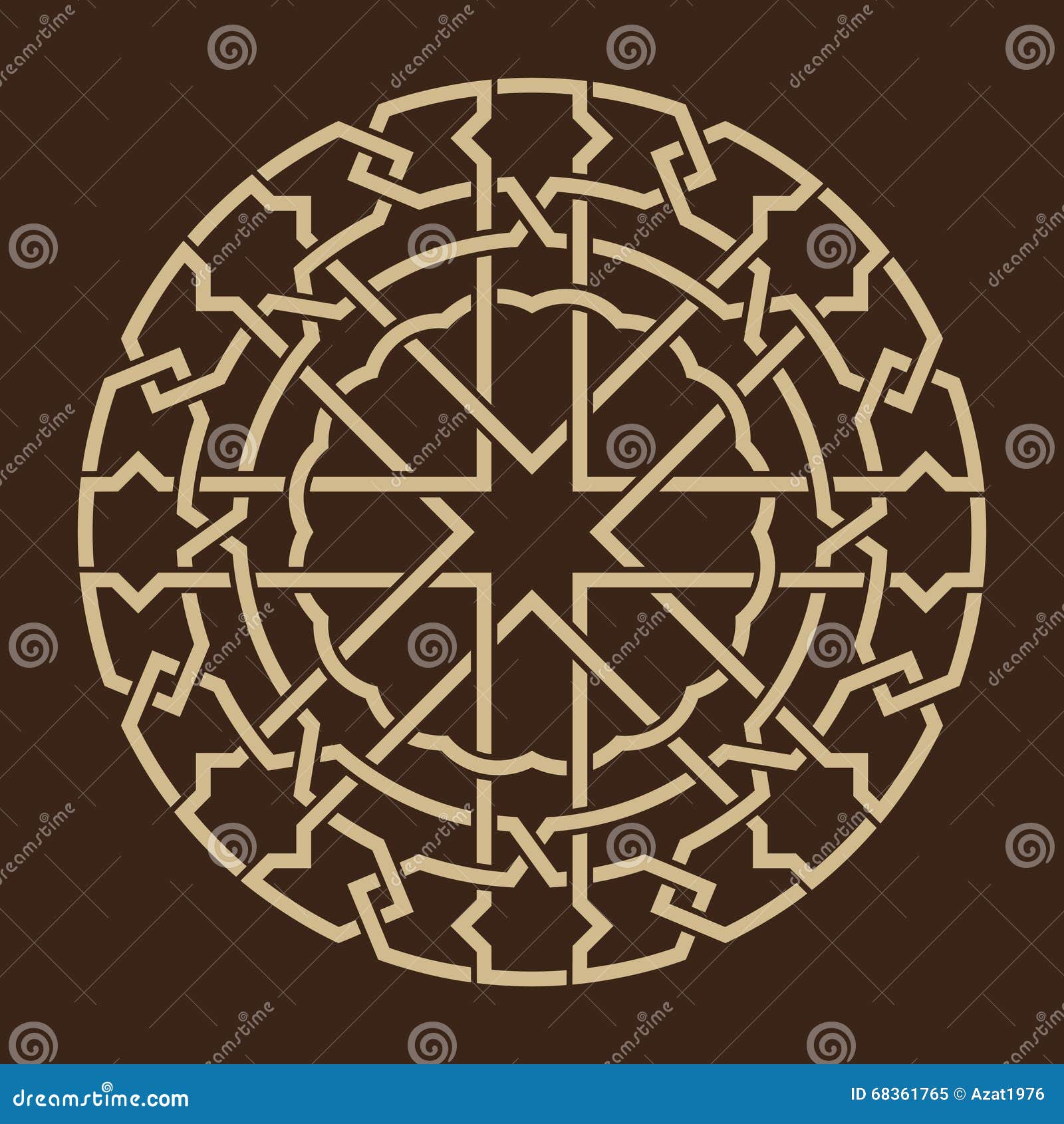 Morocco Interlaced Circle Ornament Stock Illustration - Illustration of ...