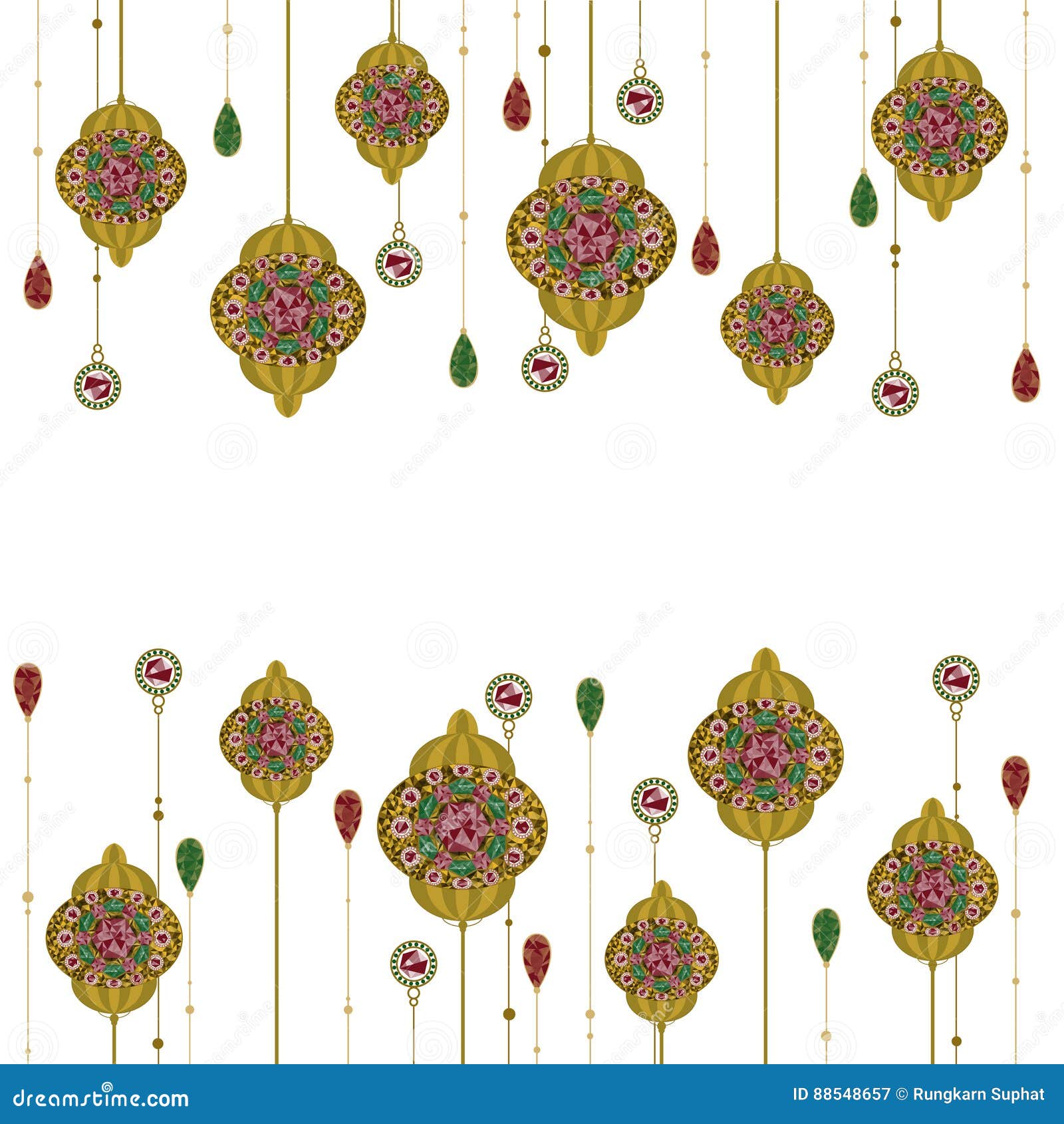 Morocco Lamps Decoration Background.Vector/Illuatration Stock Vector ...