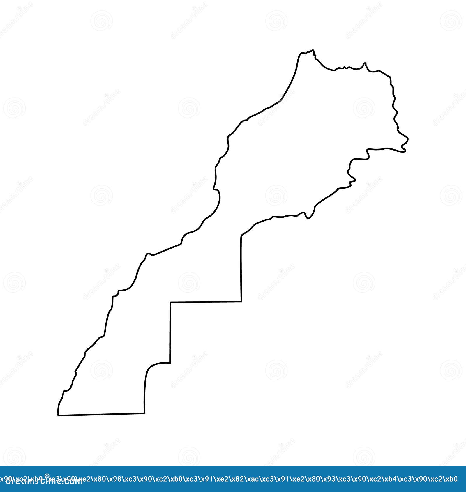 Morocco Line Map Shape Vector Illustration Isolated on White Stock ...