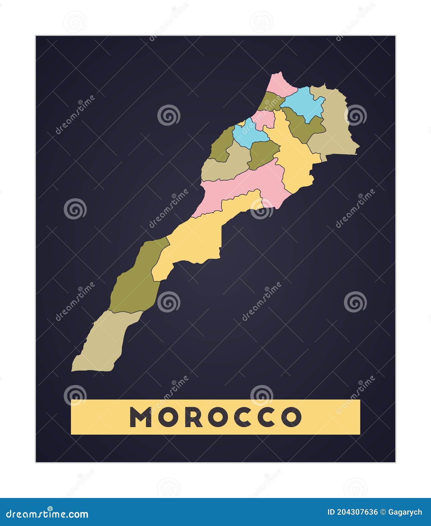 Morocco map. stock vector. Illustration of northern - 204307636