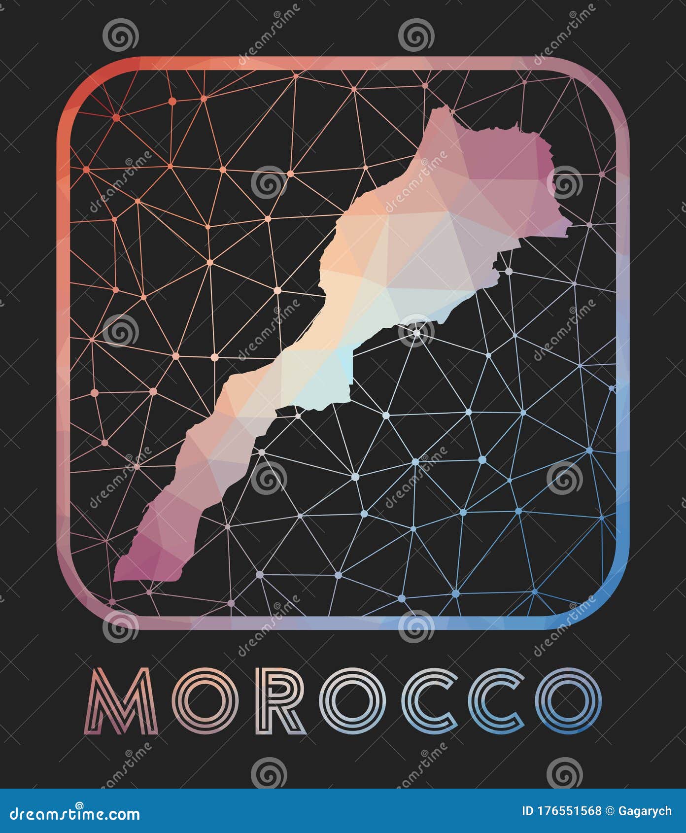 Morocco map design. stock vector. Illustration of digital - 176551568