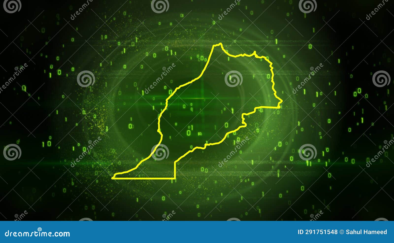Morocco Map on Digital Background Stock Illustration - Illustration of ...