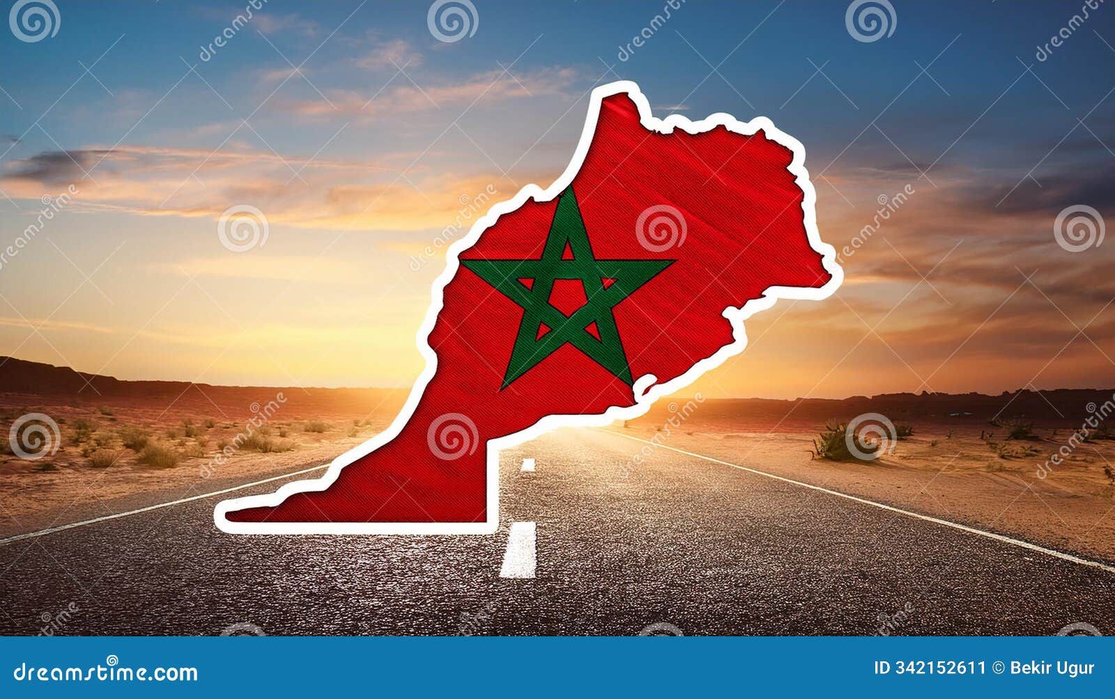 Morocco Map with Flag stock illustration. Illustration of font - 342152611