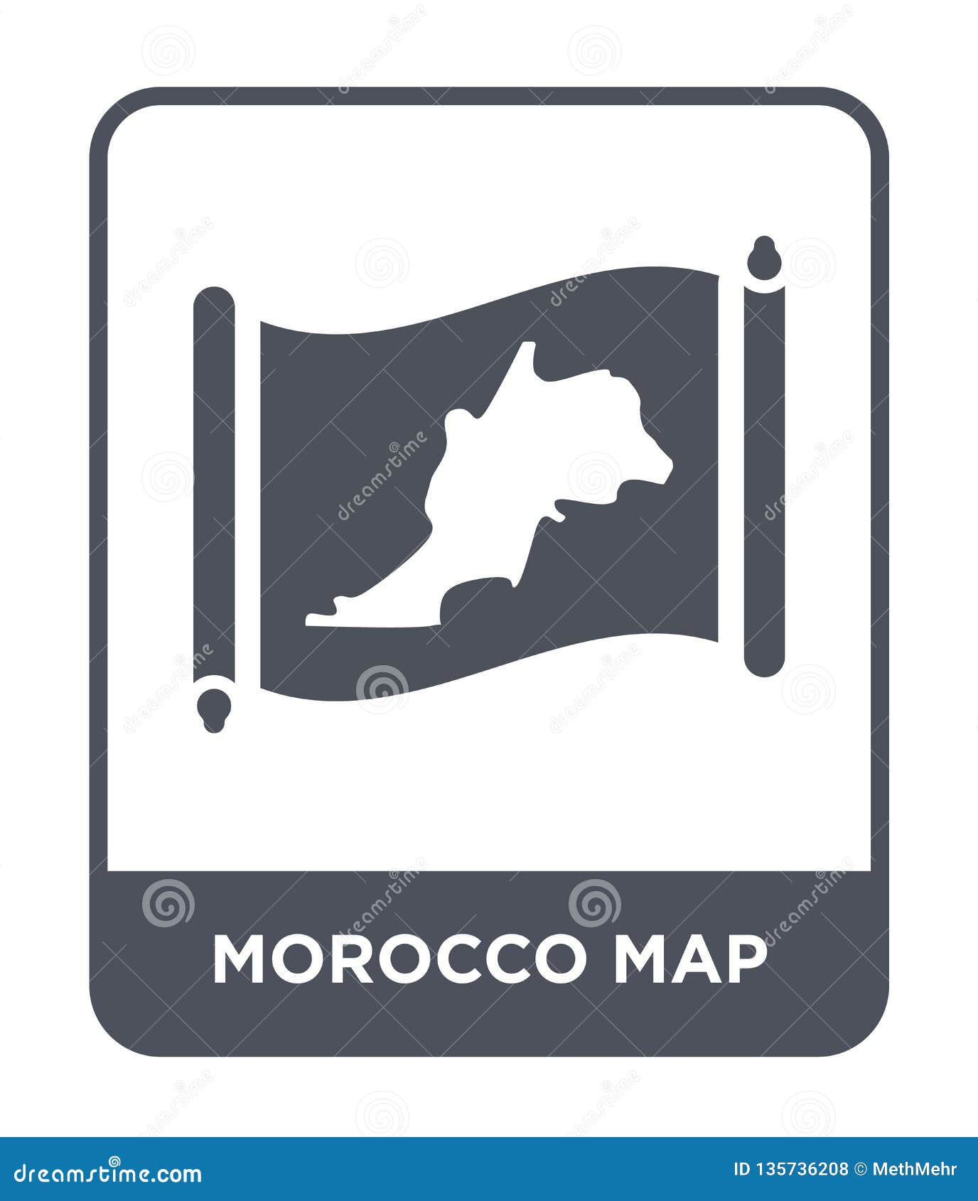 Morocco Map Icon in Trendy Design Style. Morocco Map Icon Isolated on ...
