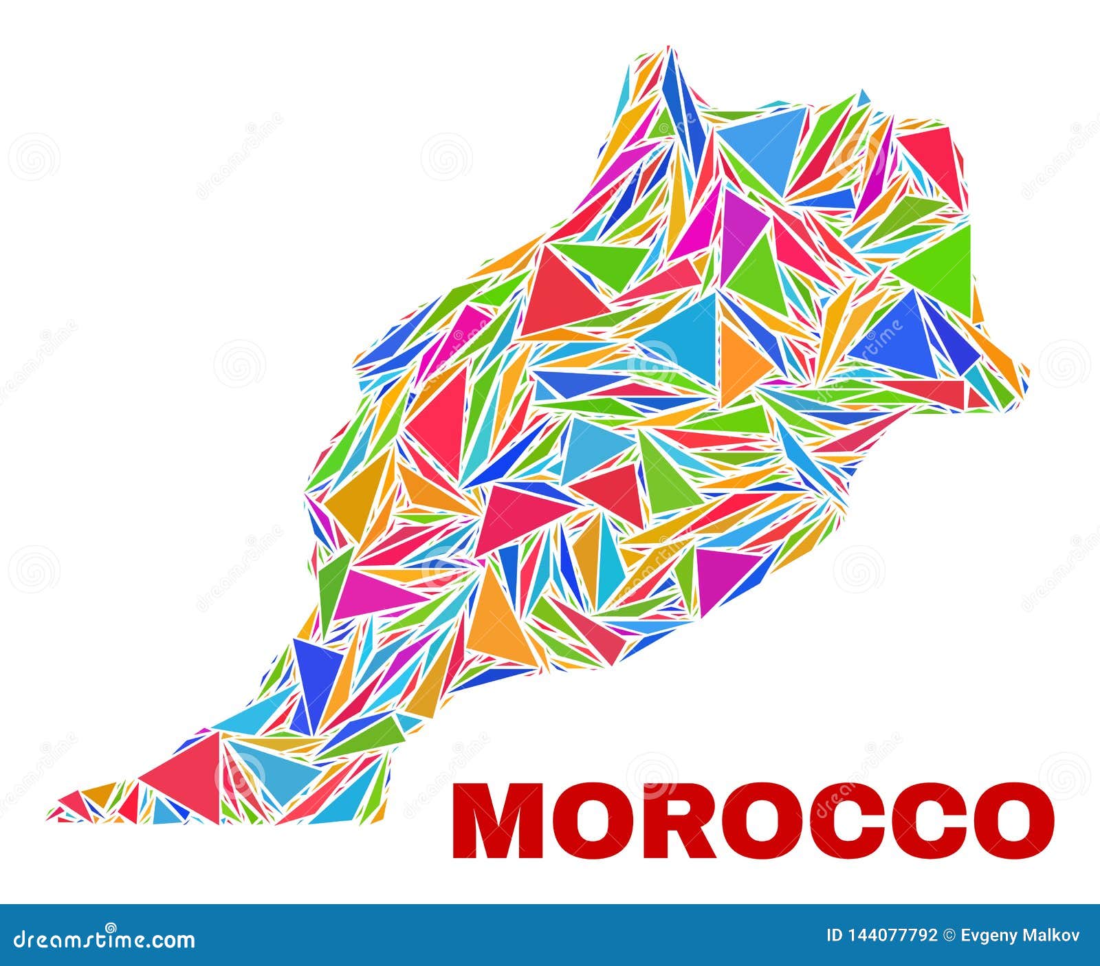 Morocco Map - Mosaic of Color Triangles Stock Vector - Illustration of ...