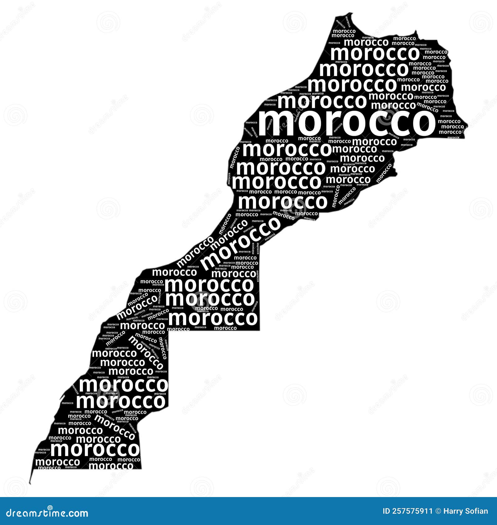 Morocco Map with Name. Isolated White Background Stock Illustration ...