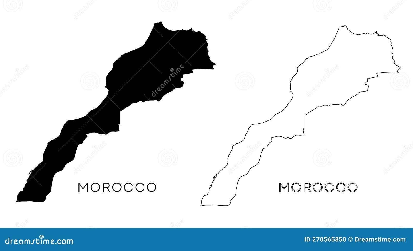 Morocco map silhouette stock vector. Illustration of dance - 270565850