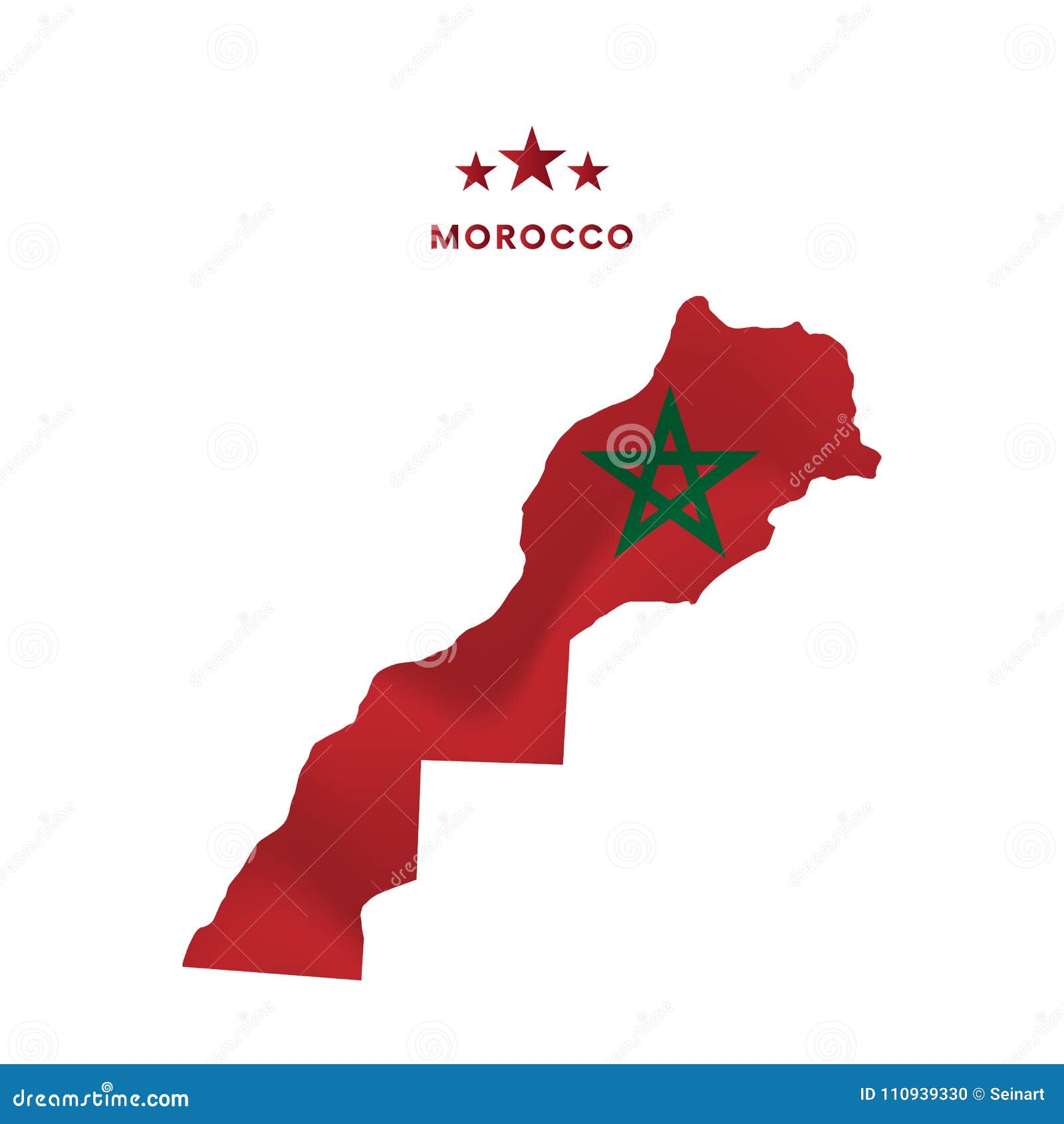 Morocco Map with Waving Flag. Vector Illustration. Stock Illustration ...