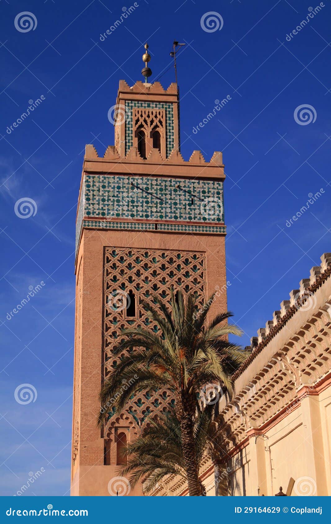 Morocco Marrakesh the Kasbah Mosque Minaret Stock Image - Image of ...