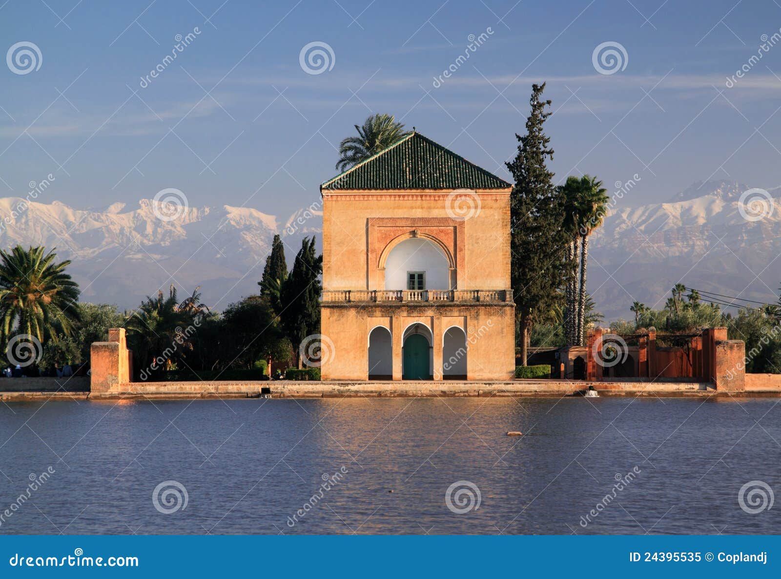 Morocco, Marrakesh, Menara Pavilion Stock Image - Image of palace ...