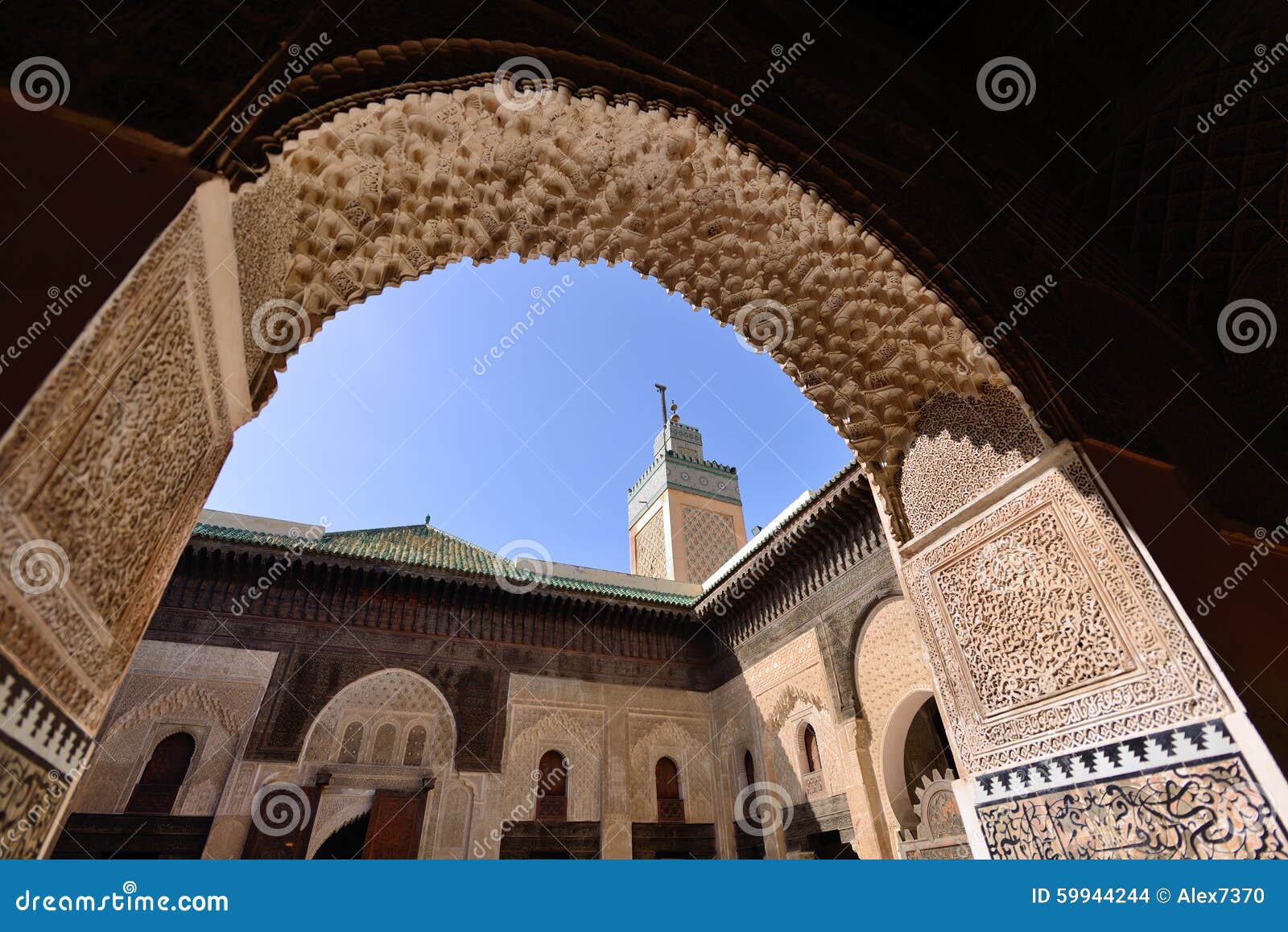 Morocco. Medersa Bou Inania in Fes Stock Photo - Image of famous ... Morocco. Medersa Bou Inania in Fes Stock Photo - Image of famous ...