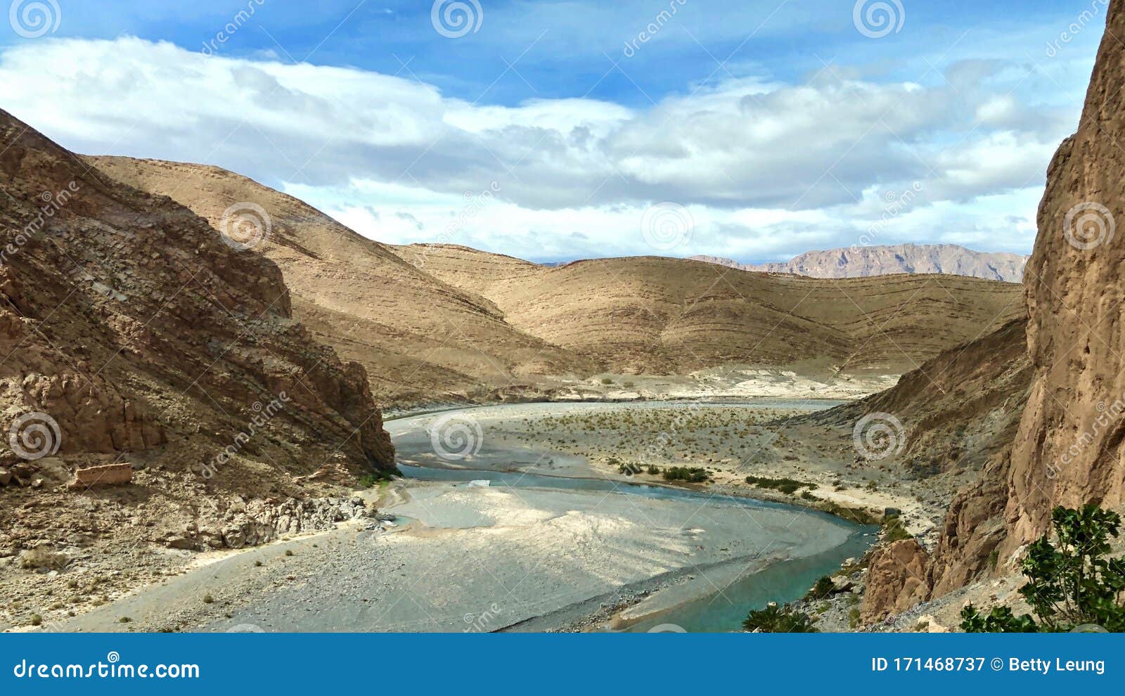 Landscape of Ziz River in Middle Atlas Mountains in Morocco Stock Image ...