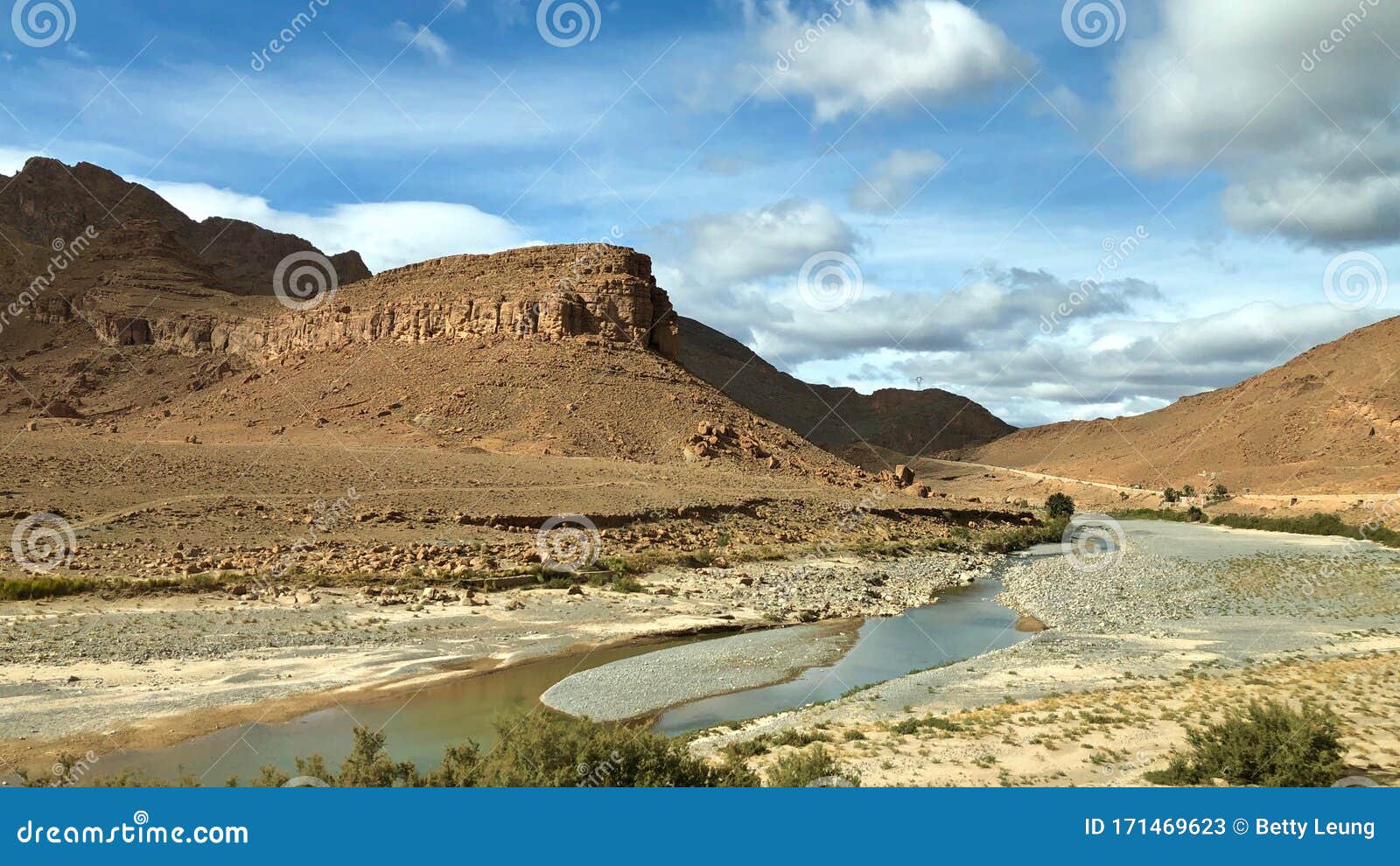 Landscape of Ziz River in Middle Atlas Mountains in Morocco Stock Image ...