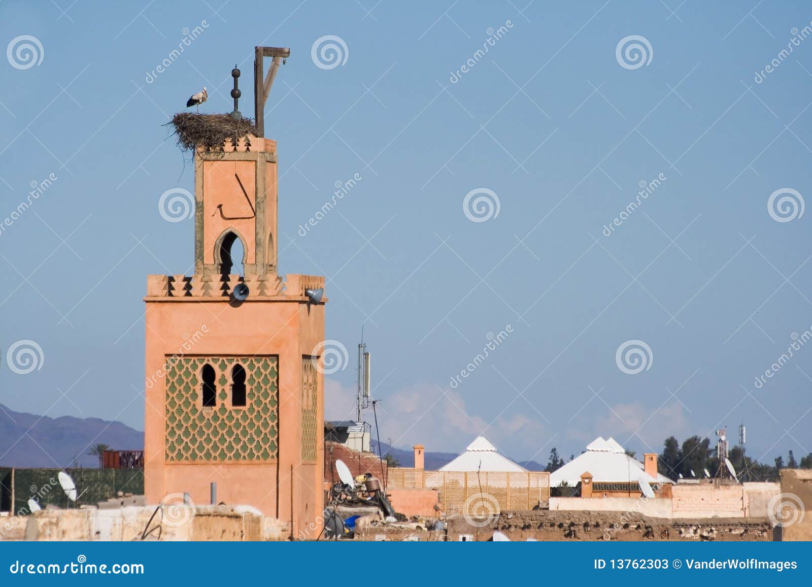 Morocco Mosque stock image. Image of sunlight, birds - 13762303