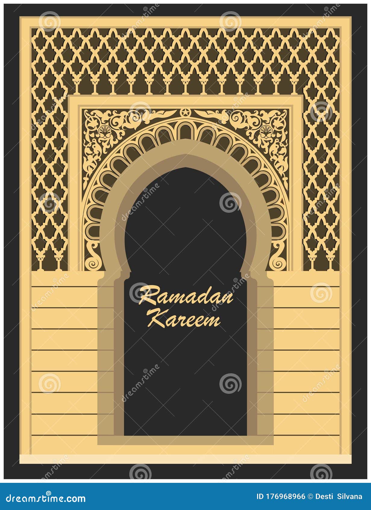 Morocco Mosque Door stock vector. Illustration of decorative - 176968966
