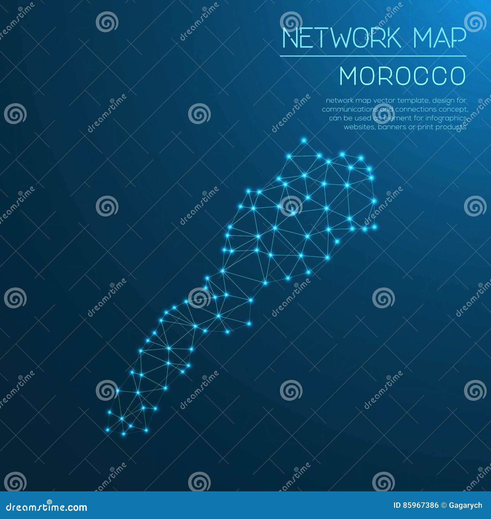 Morocco network map. stock vector. Illustration of glow - 85967386