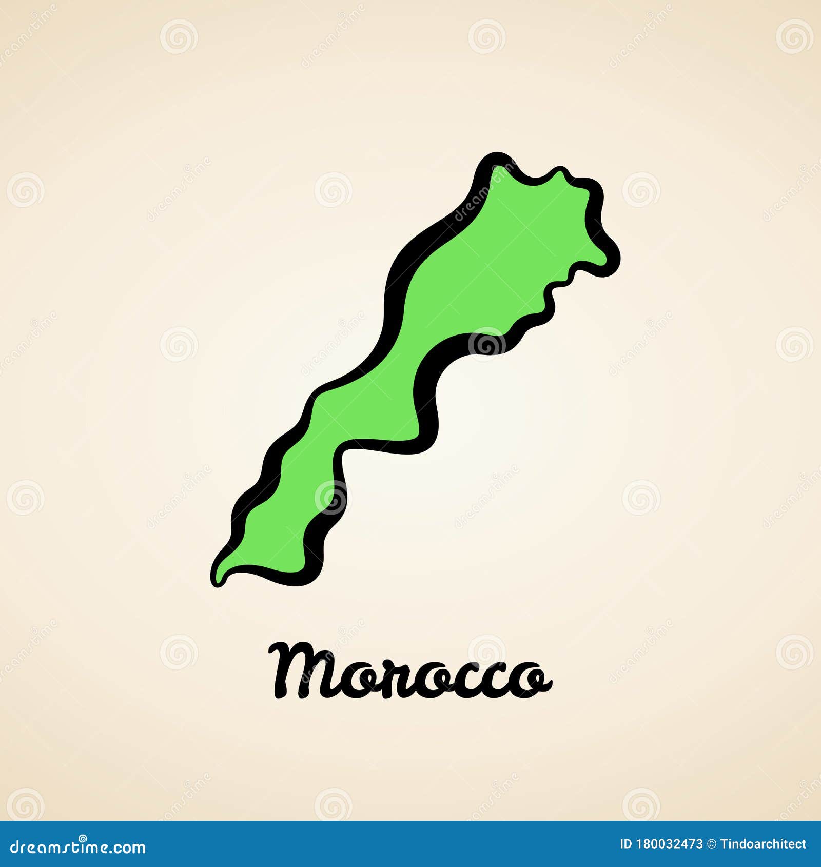 Morocco Outline Map National Borders Country Shape Vector Illustration ...