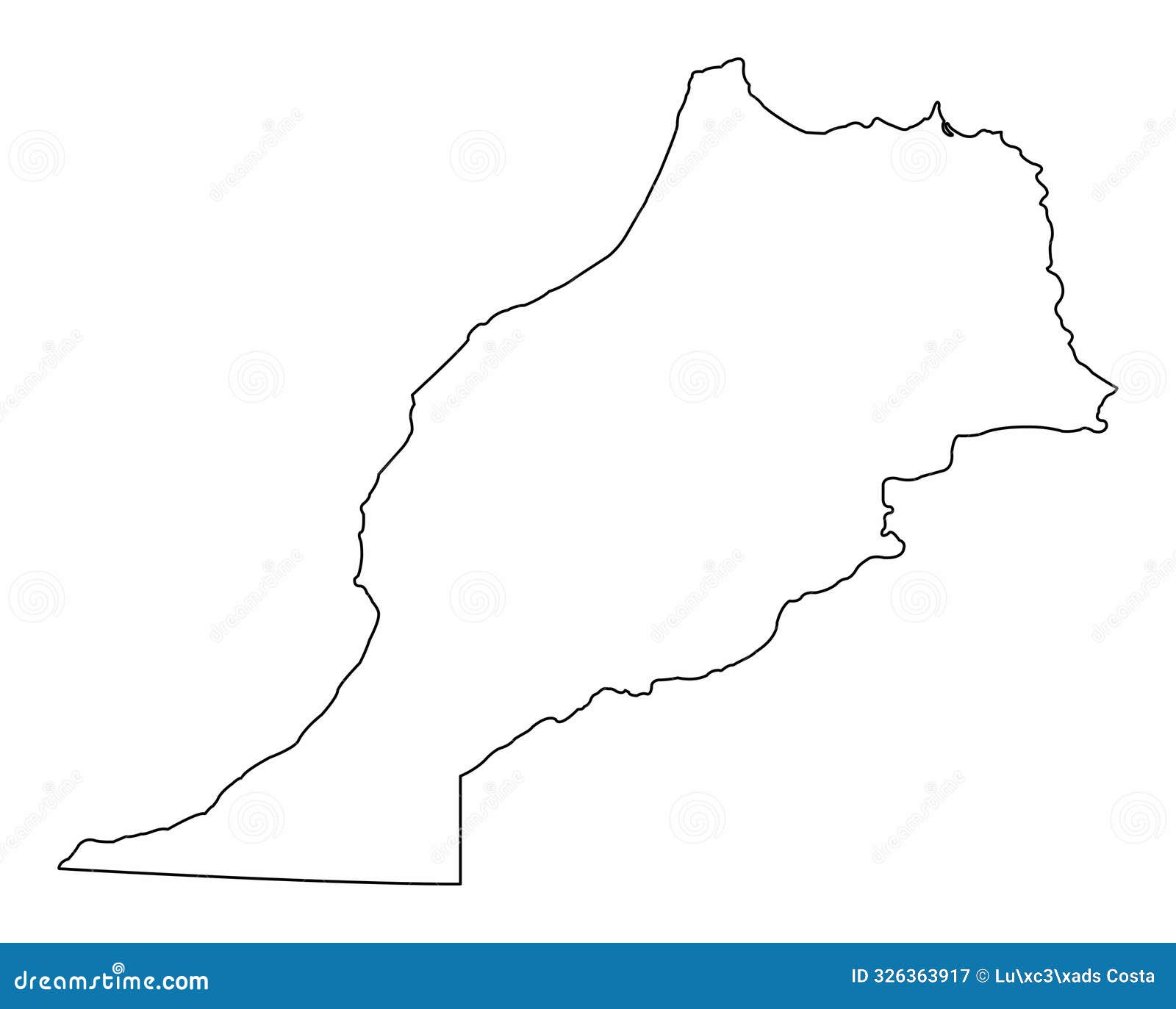 Morocco Outline Map National Borders Cartoon Vector | CartoonDealer.com ...