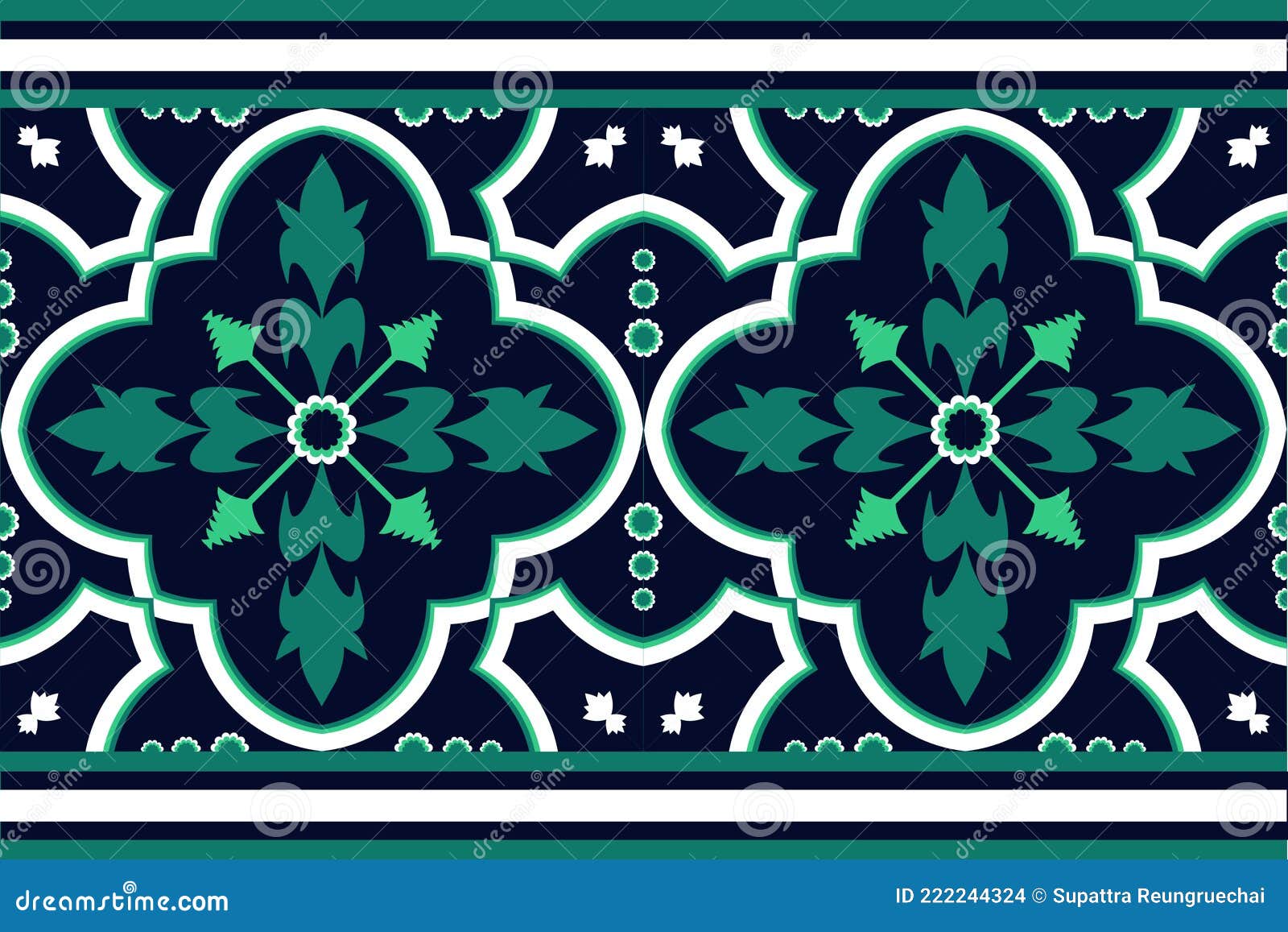 Red Morocco Pattern, Islamic Vector Border. | CartoonDealer.com #174764884
