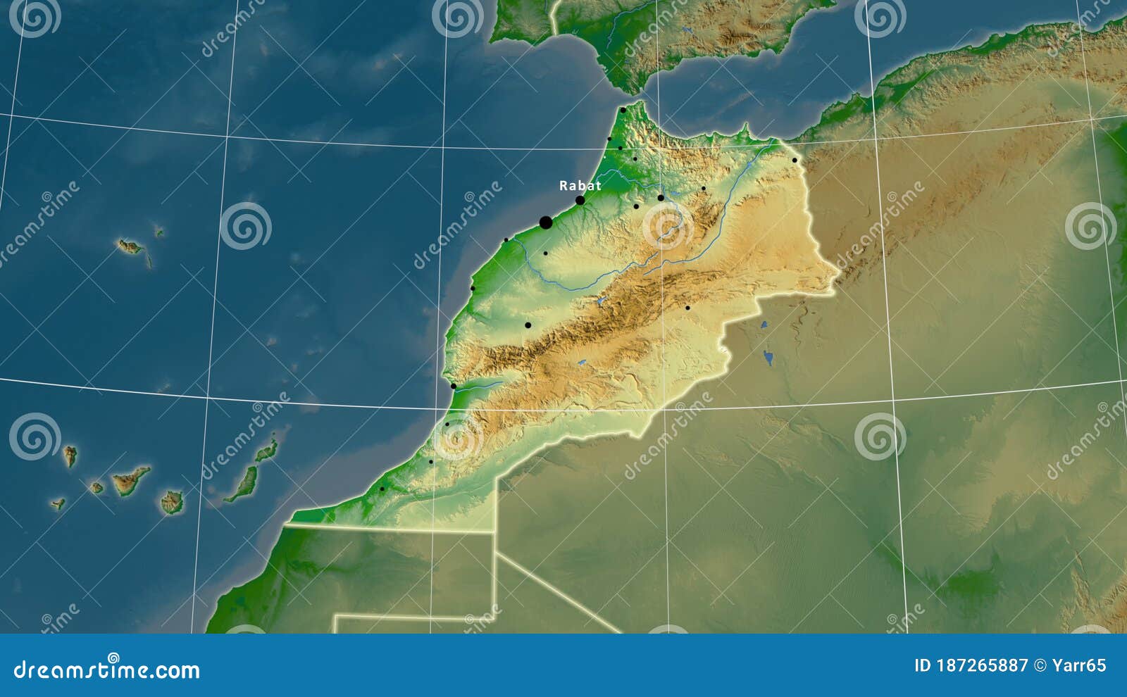 Morocco - Physical. Composition, Borders Stock Illustration - Illustration of shoreline, africa ...