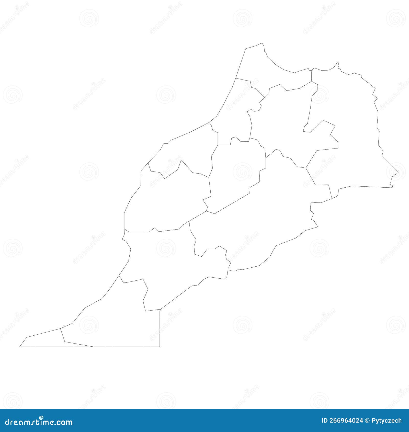 Morocco Political Map of Administrative Divisions Stock Vector - Illustration of geography ...