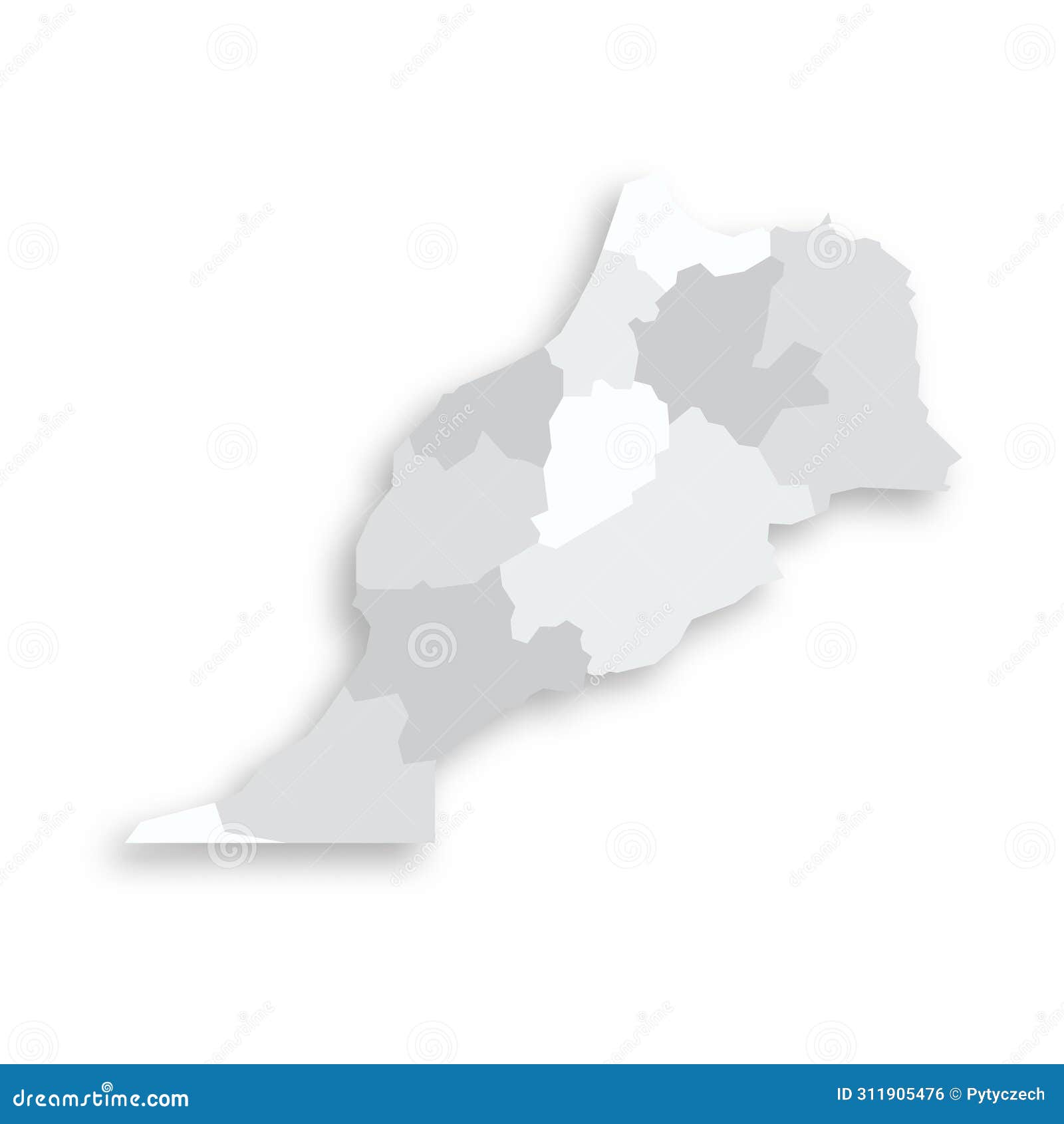 Morocco Political Map Cartoon Vector | CartoonDealer.com #95769443