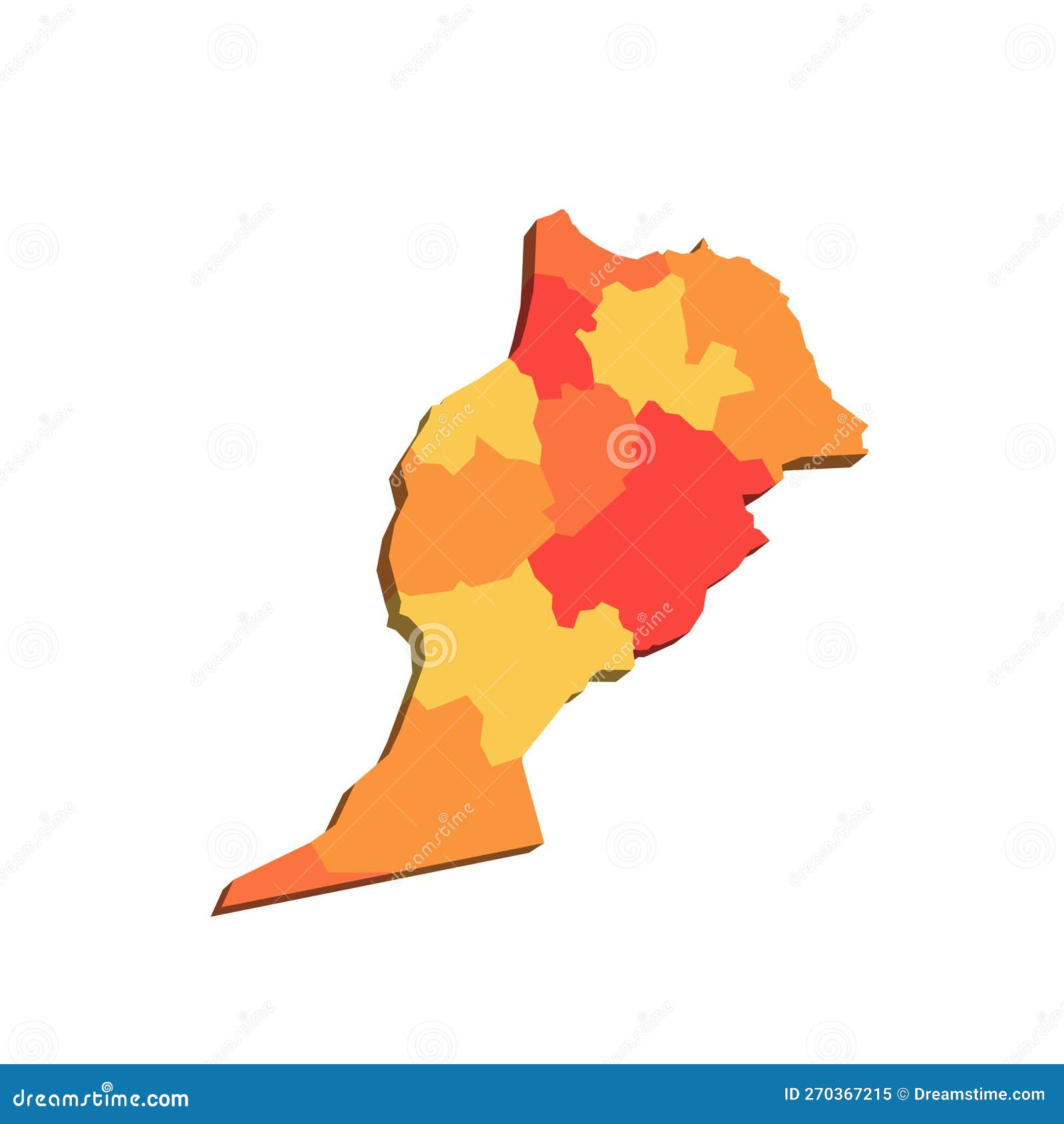 Morocco Political Map of Administrative Divisions Stock Illustration ...