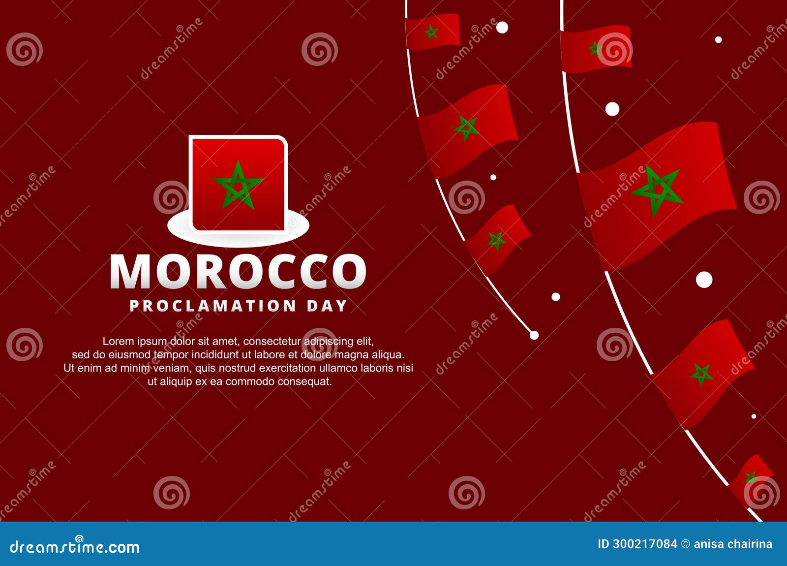 Morocco Proclamation Day Background Design Stock Vector - Illustration ...