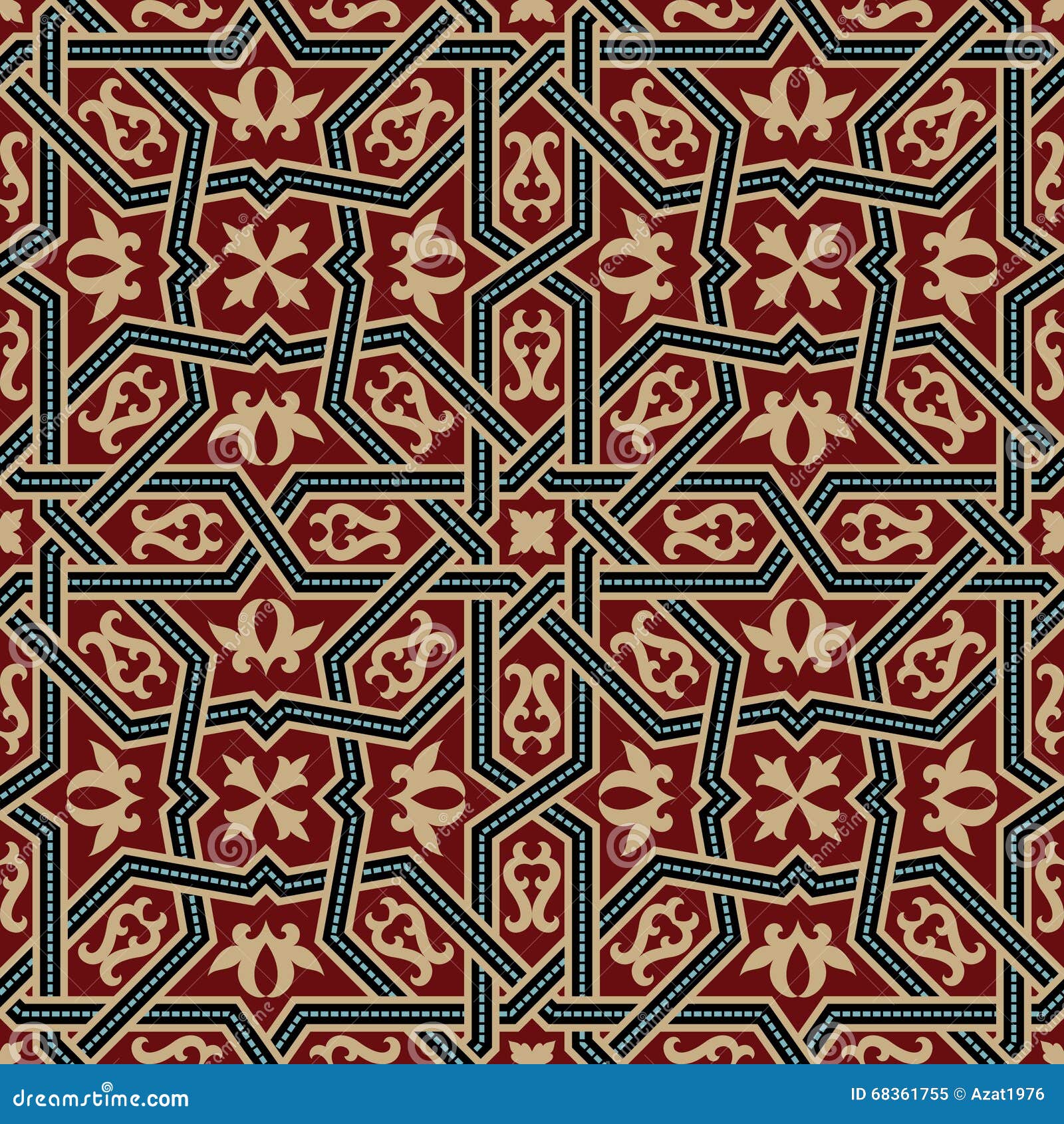 Morocco Red Seamless Pattern Stock Vector - Illustration of arabic ...